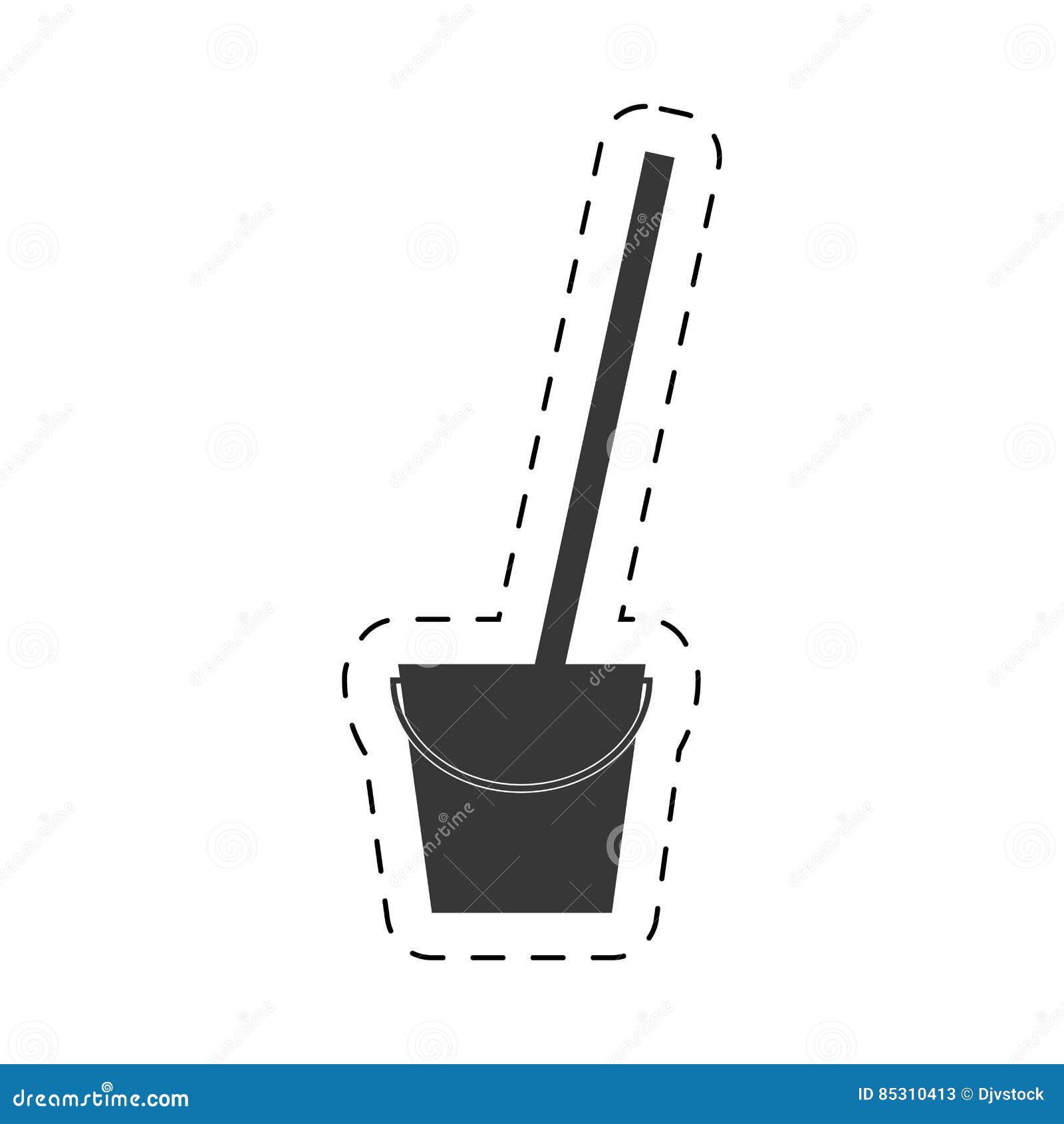 Bucket Mop Cleaning Cutting Line Stock Illustration - Illustration of ...