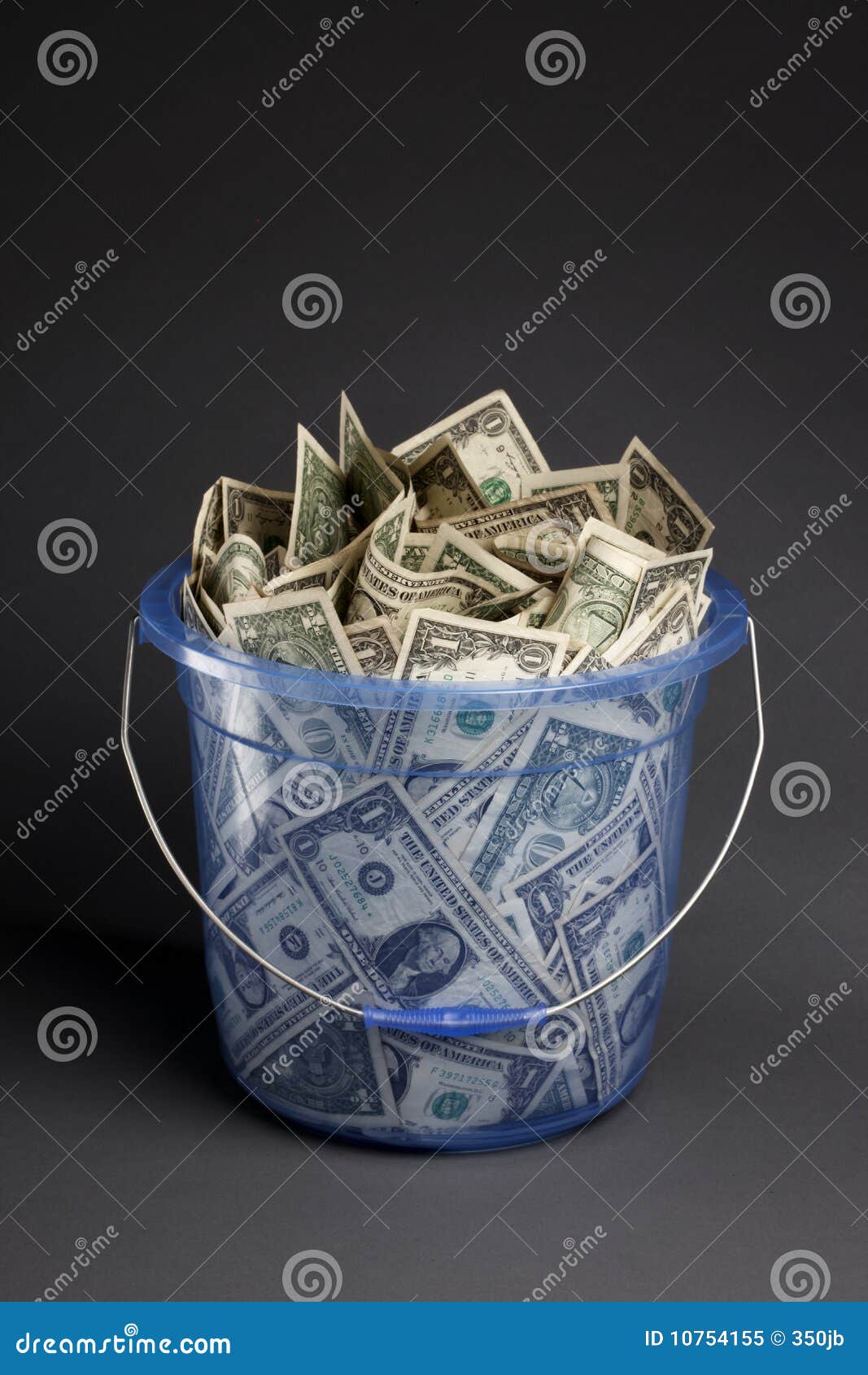 Bucket-O-Bucks stock image. Image of blue, finance, money - 10754155