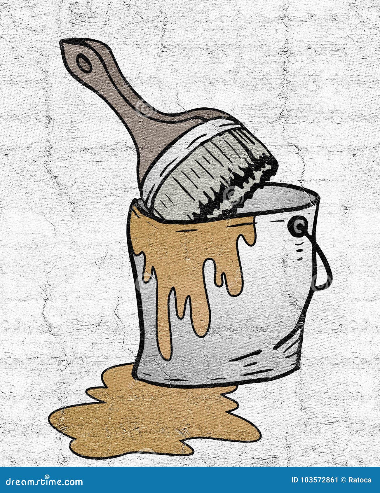 Bucket of orange paint stock illustration. Illustration of household ...