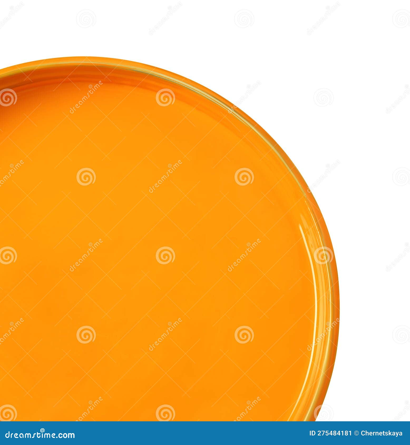 Bucket with Orange Paint on White Background, Top View. Space for Text ...
