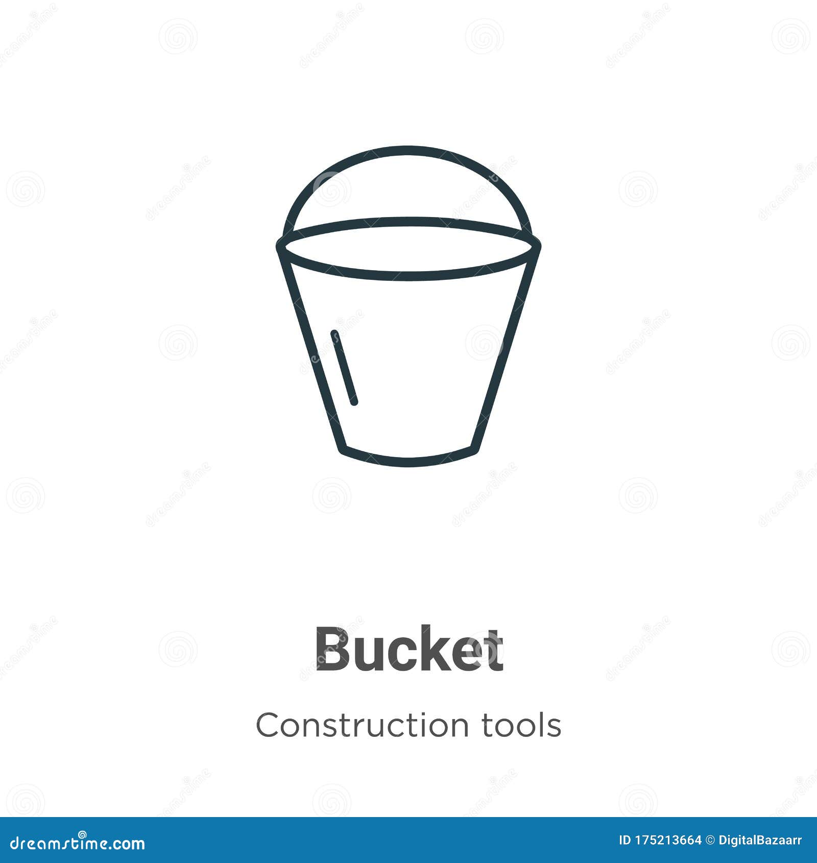 Bucket Outline Vector Icon. Thin Line Black Bucket Icon, Flat Vector ...