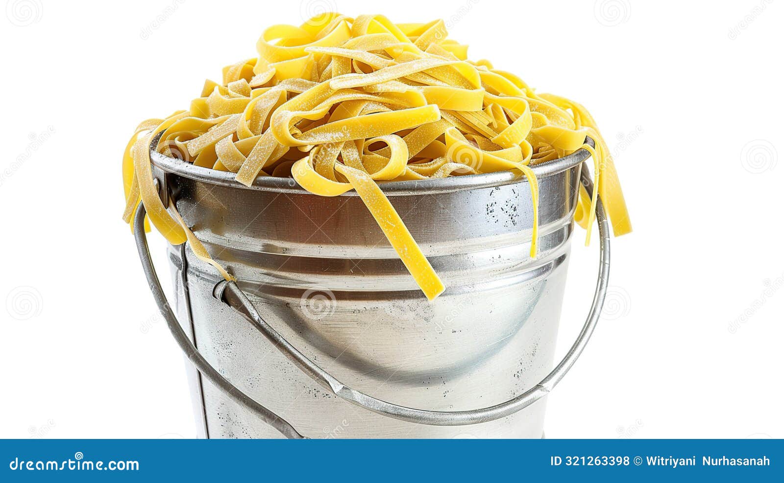 Bucket with Pasta Isolated on White Background. Generative Ai Stock ...