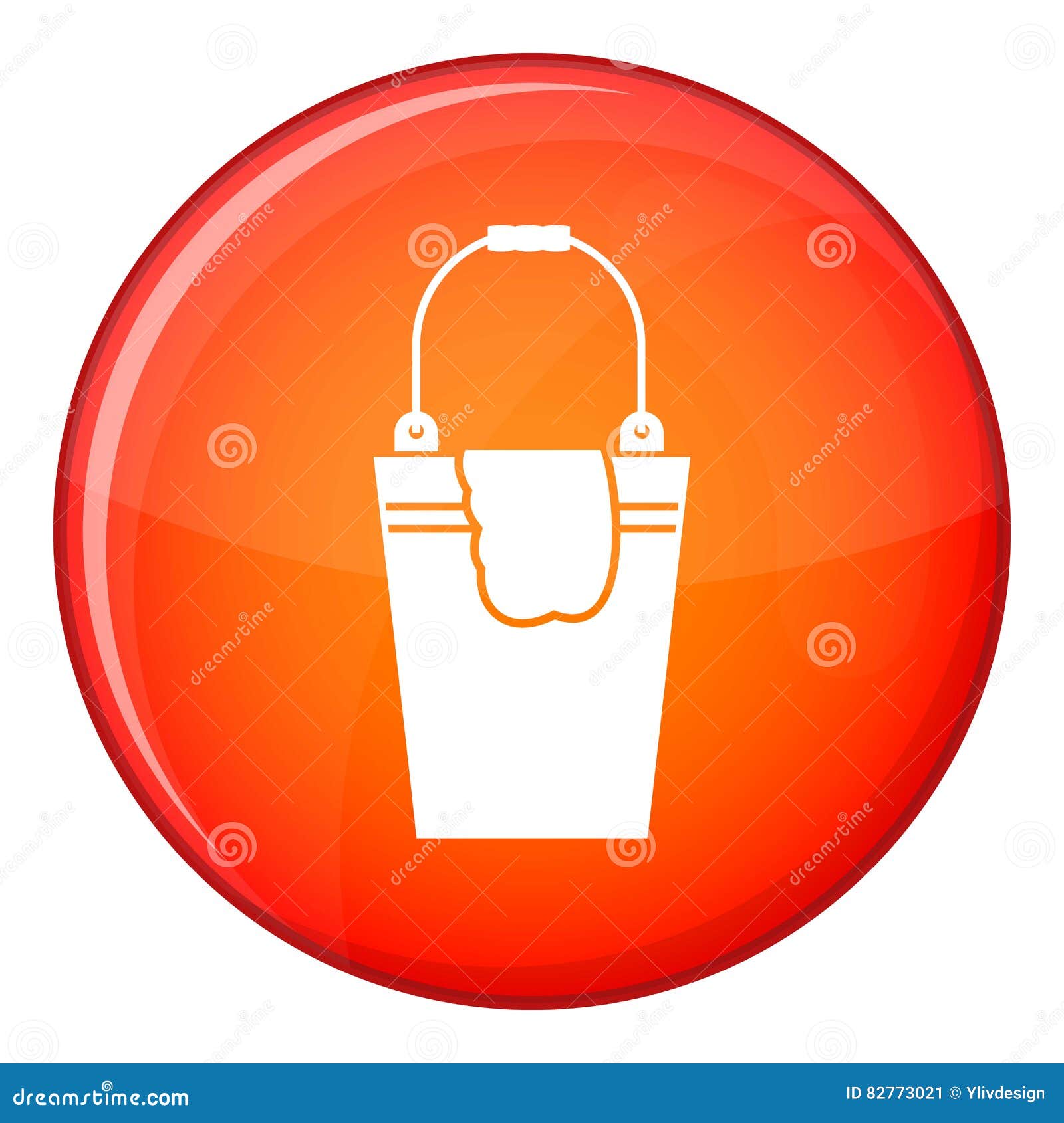 Bucket and Rag Icon, Flat Style Stock Vector - Illustration of plastic ...