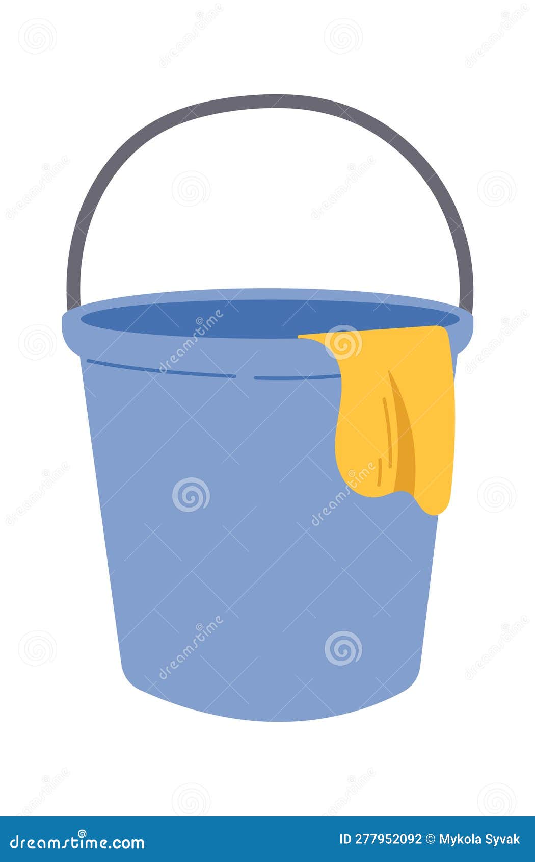 Bucket with Rag stock vector. Illustration of hygiene - 277952092