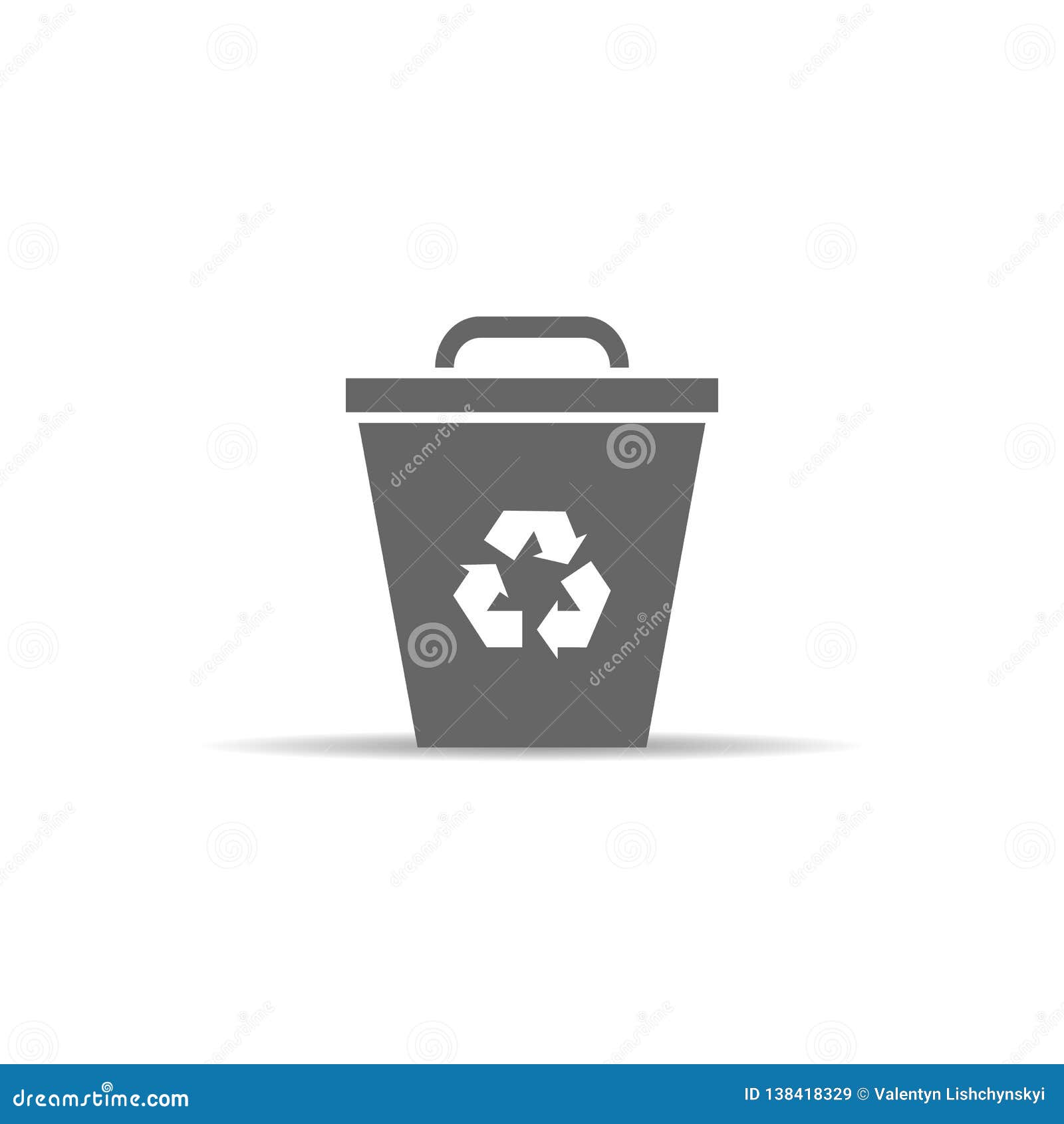 Bucket with Recycling Sign. Vector Symbol EPS10 Stock Illustration ...