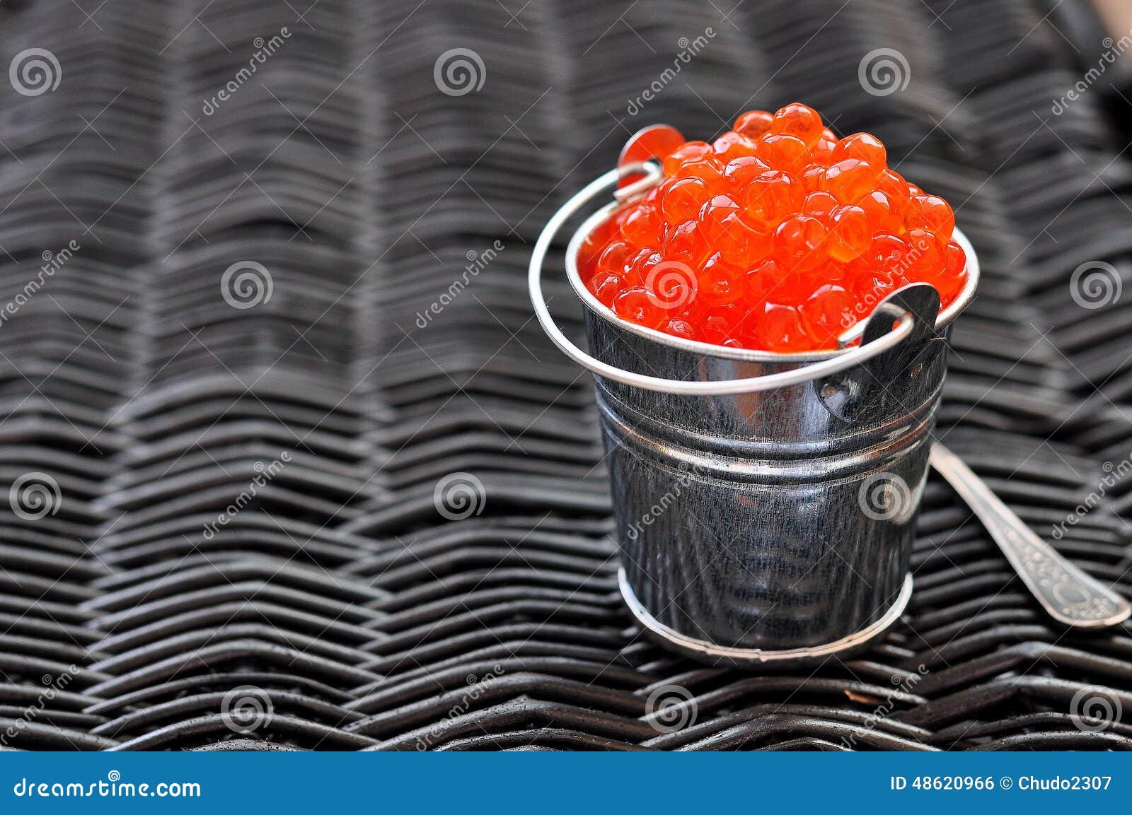 Bucket of red caviar stock photo. Image of food, appetizer - 48620966
