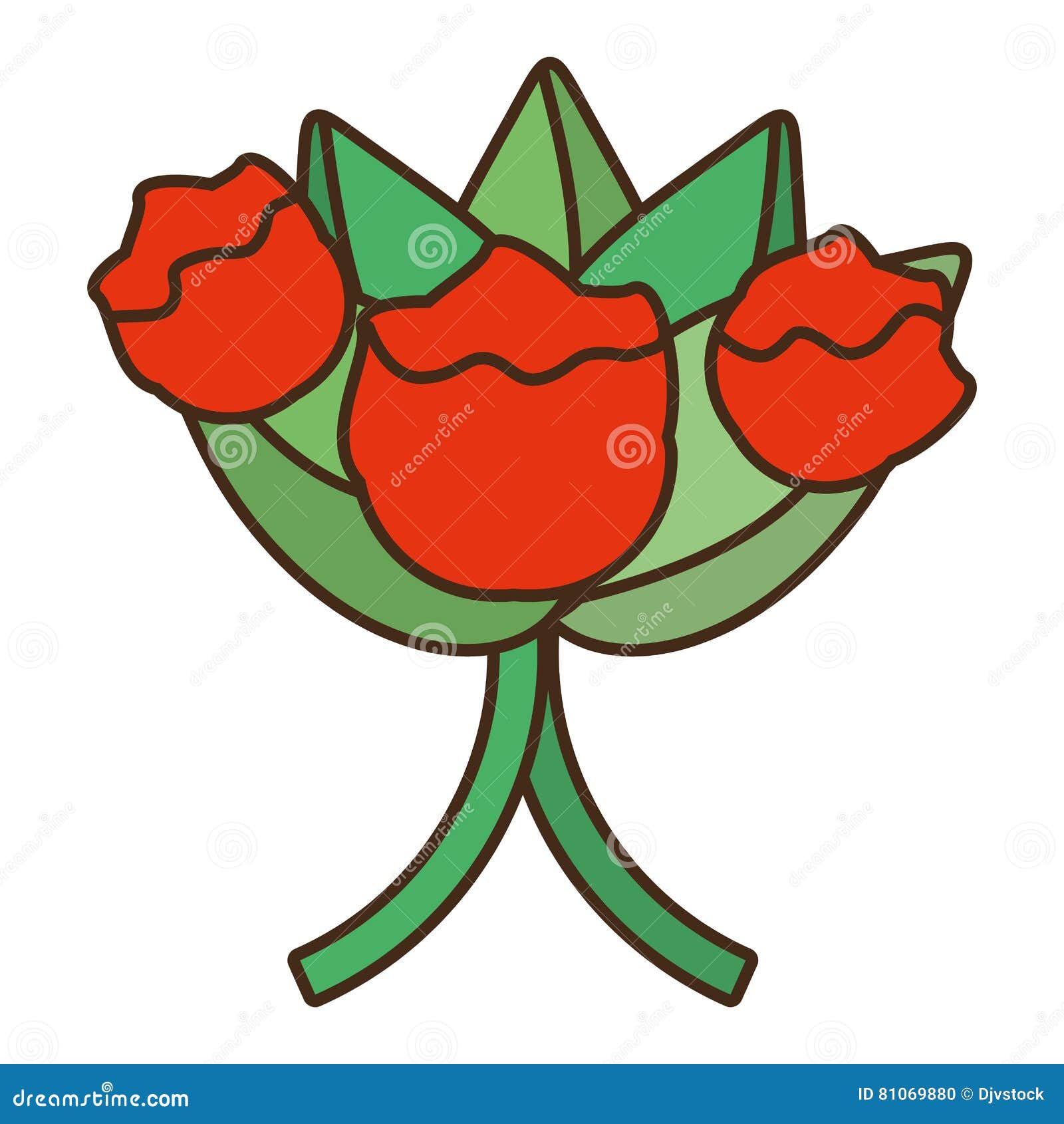 Bucket Red Flowers Wedding Icon Stock Vector - Illustration of elegance ...