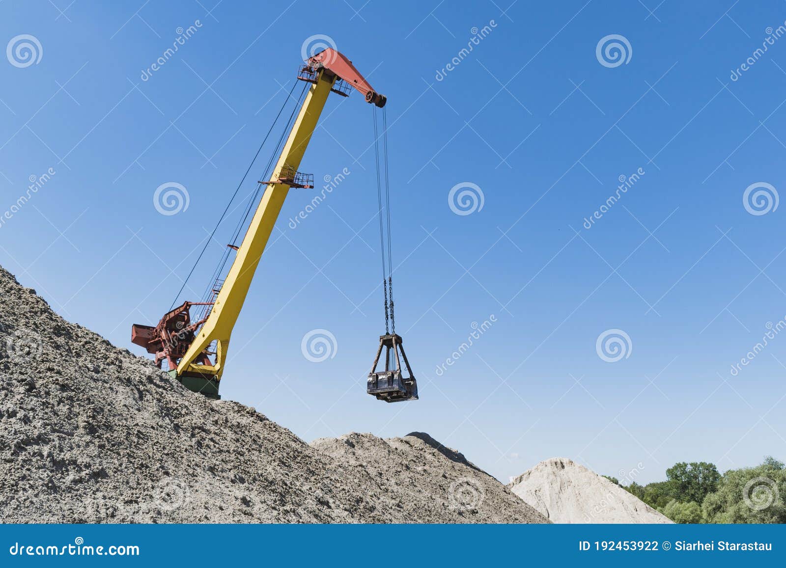 Bucket of the River Crane during Operation Stock Photo - Image of drone ...