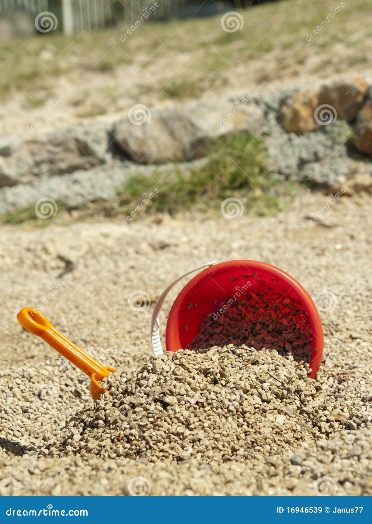 Bucket in the sand stock image. Image of sand, plaything - 16946539