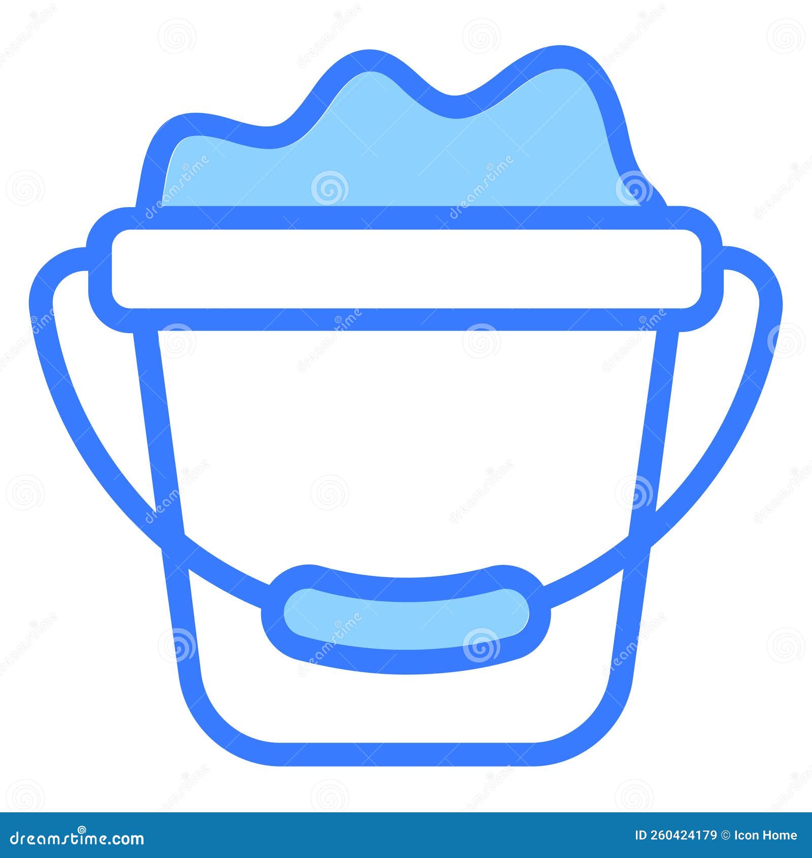 Bucket, Sand Bucket Blue Out Line Vector Design Stock Vector ...
