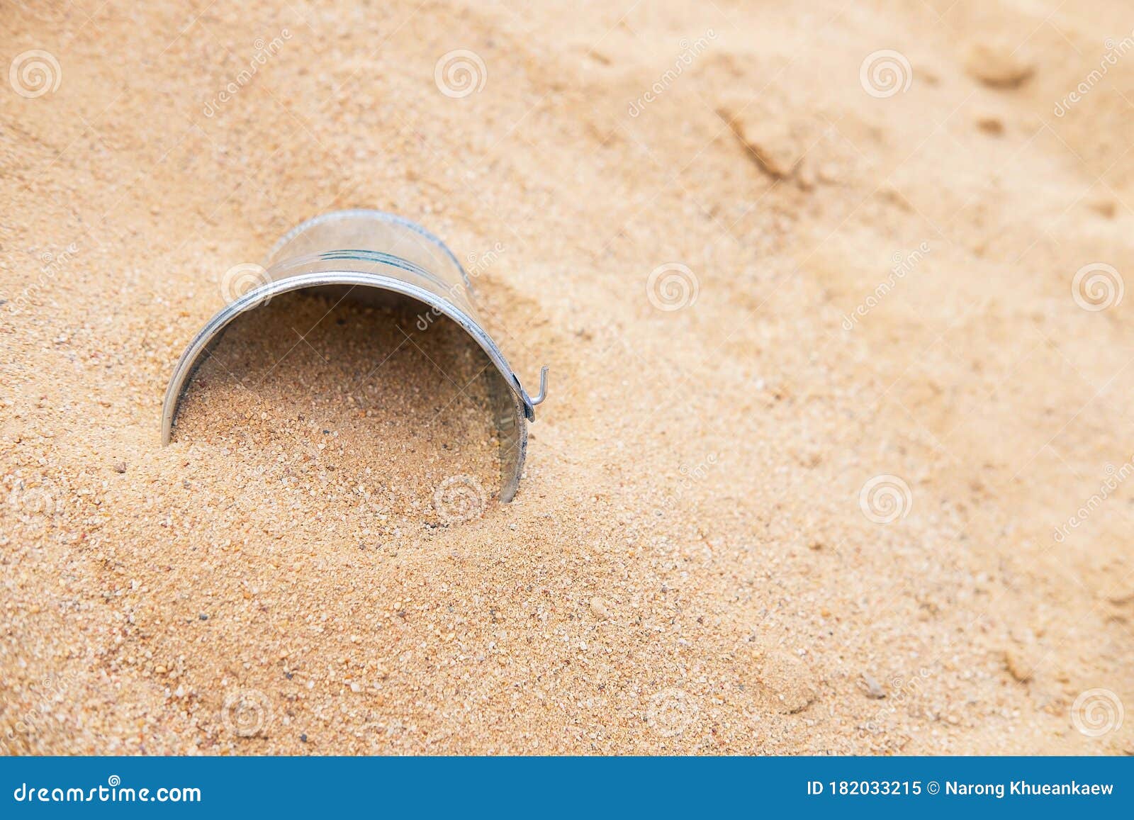 Bucket And Sand Isolated On White Background. Decorative Small Pink ...