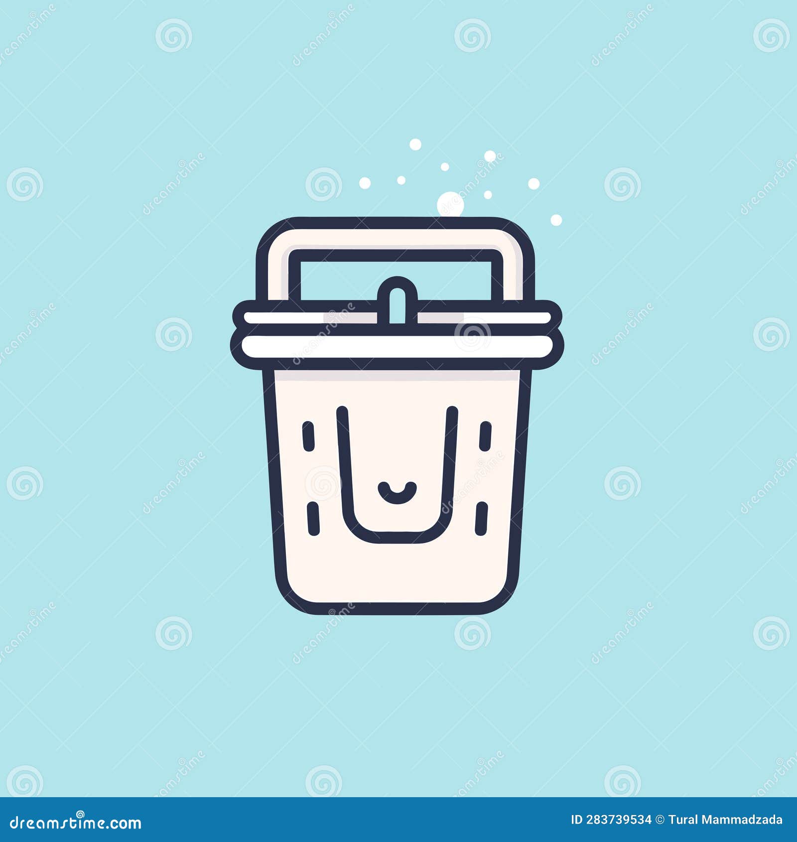 Vector of a Flat Icon Vector of a Smiling Bucket Stock Vector ...