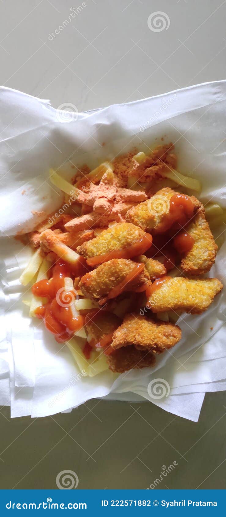 Bucket of snacks stock photo. Image of vegetable, fish - 222571882