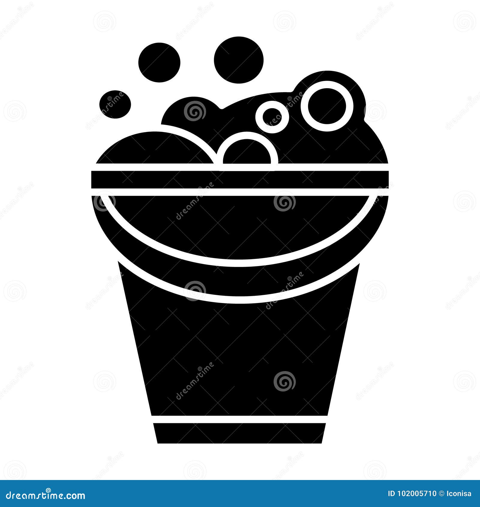 Bucket with Soap Foam Icon, Vector Illustration, Black Sign on Isolated ... Bucket with Soap Foam Icon, Vector Illustration, Black Sign on Isolated ...