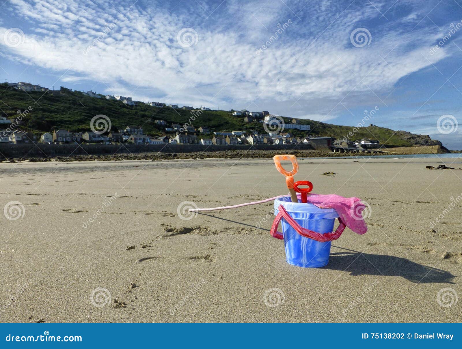 Bucket and Spade on a Beach Stock Photo - Image of sennen, bucket: 75138202
