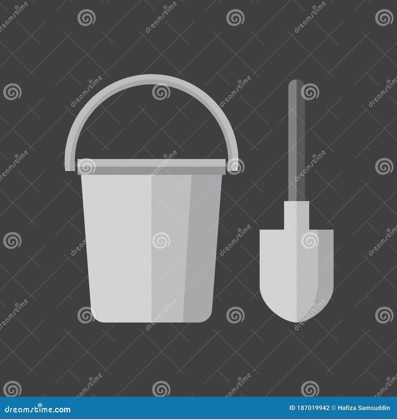 Bucket and Spade. Vector Illustration Decorative Design Stock Vector ...