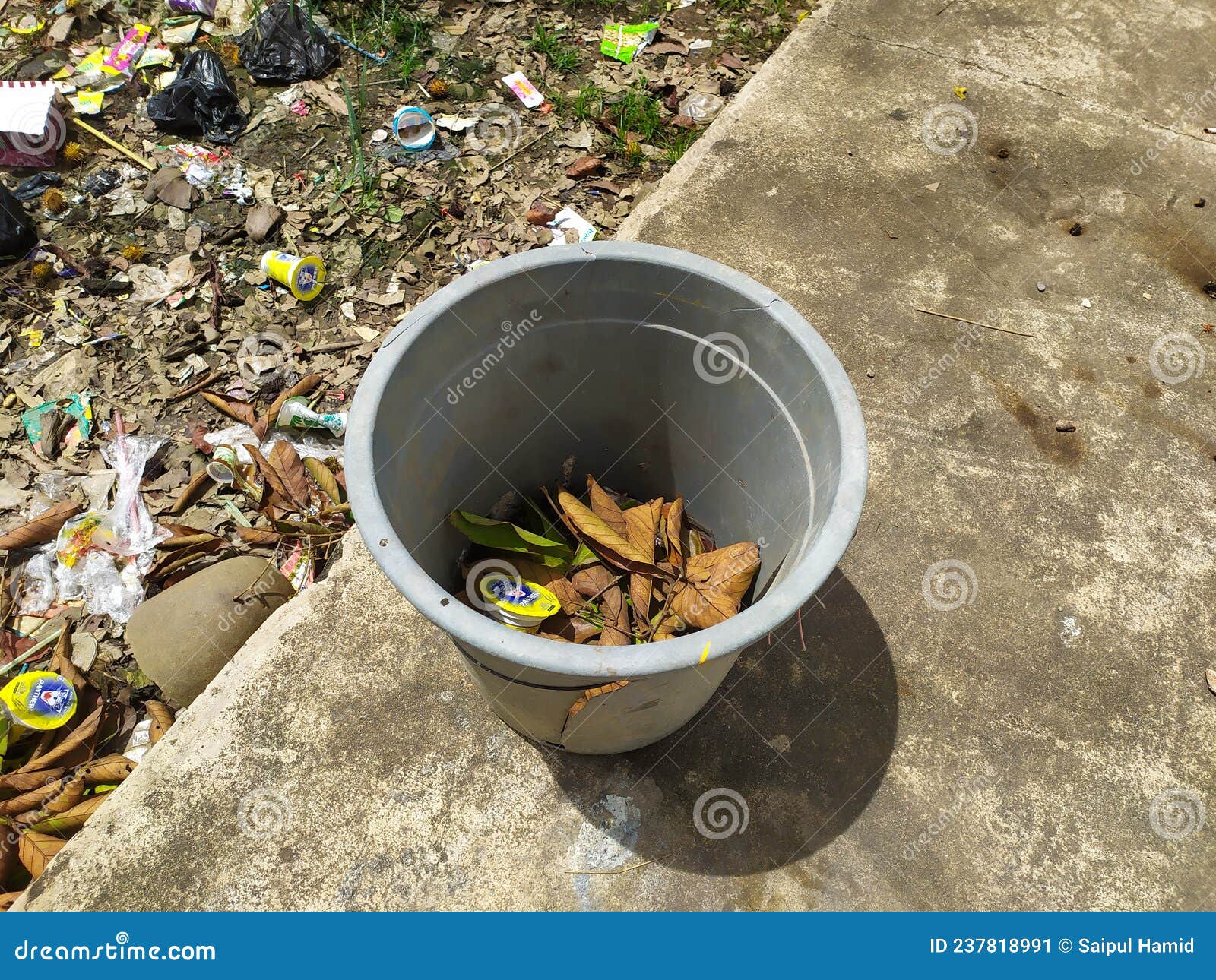 Bucket Used for Garbage Disposal Stock Image - Image of produce, lawn ...