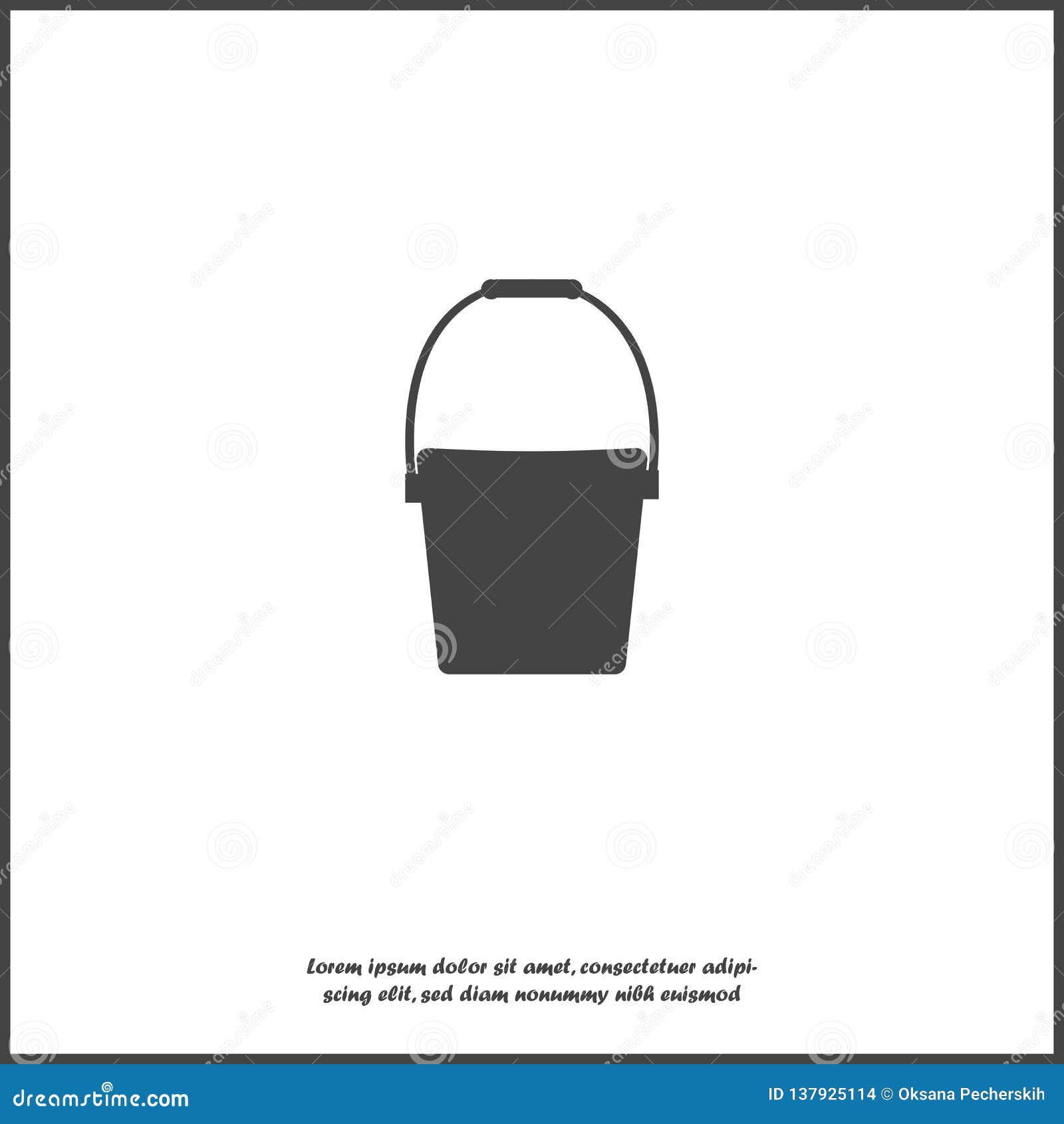 Bucket Vector Icon on White Isolated Background Stock Vector ...