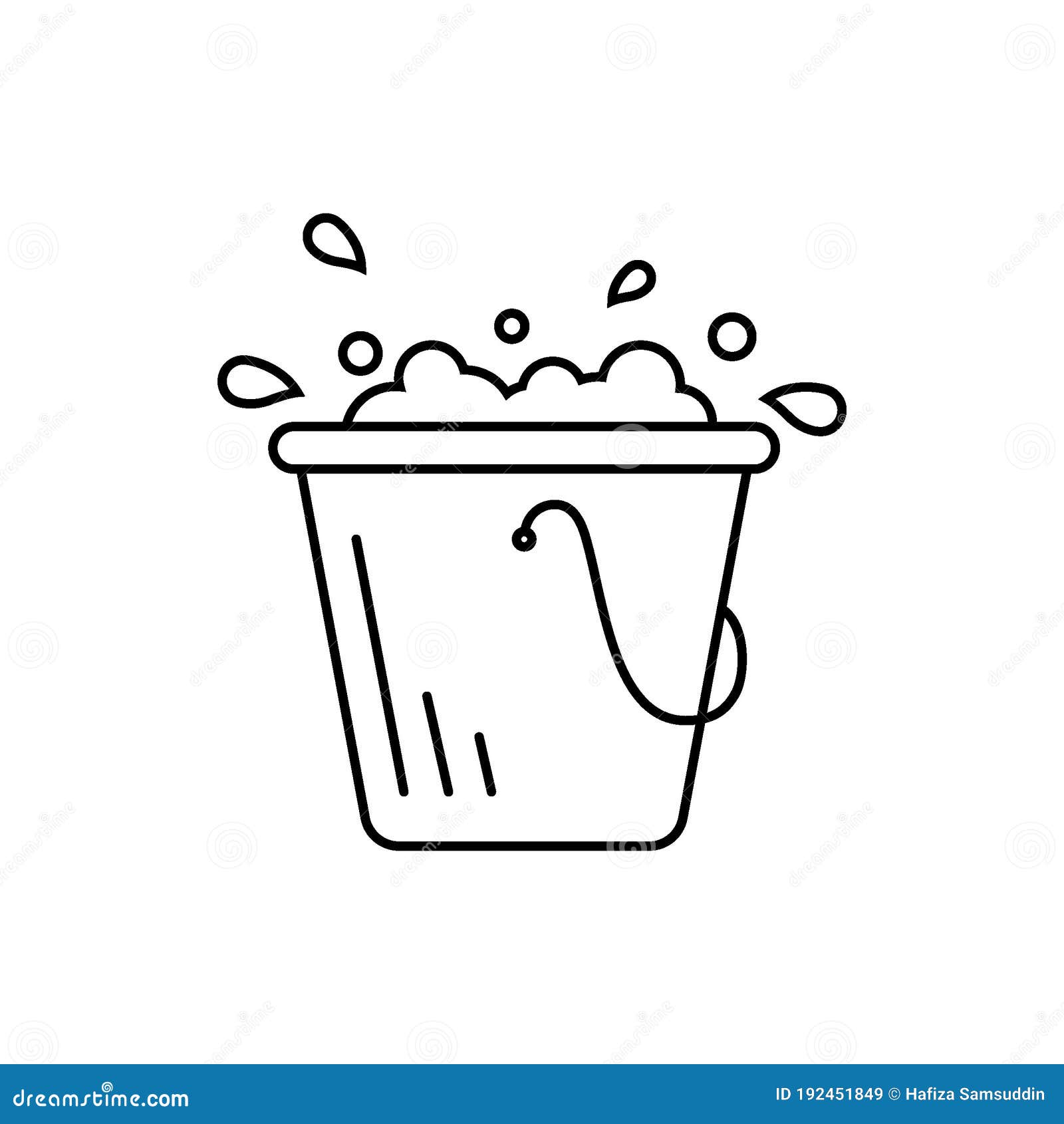 Bucket of Water Black and White Vector Outline Illustration. Vector ...