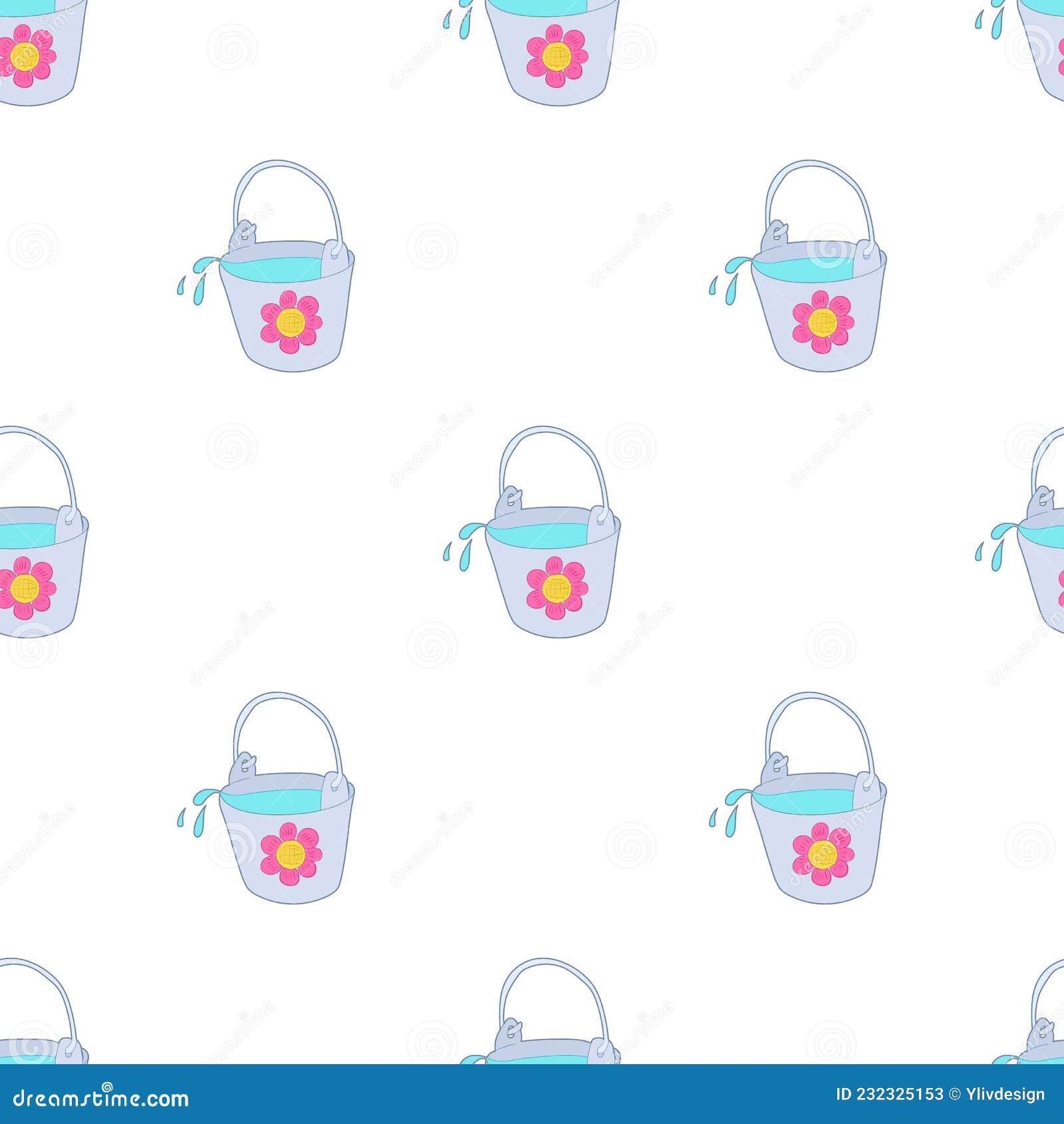 Bucket of Water for the Garden Pattern Seamless Vector Stock Vector ...