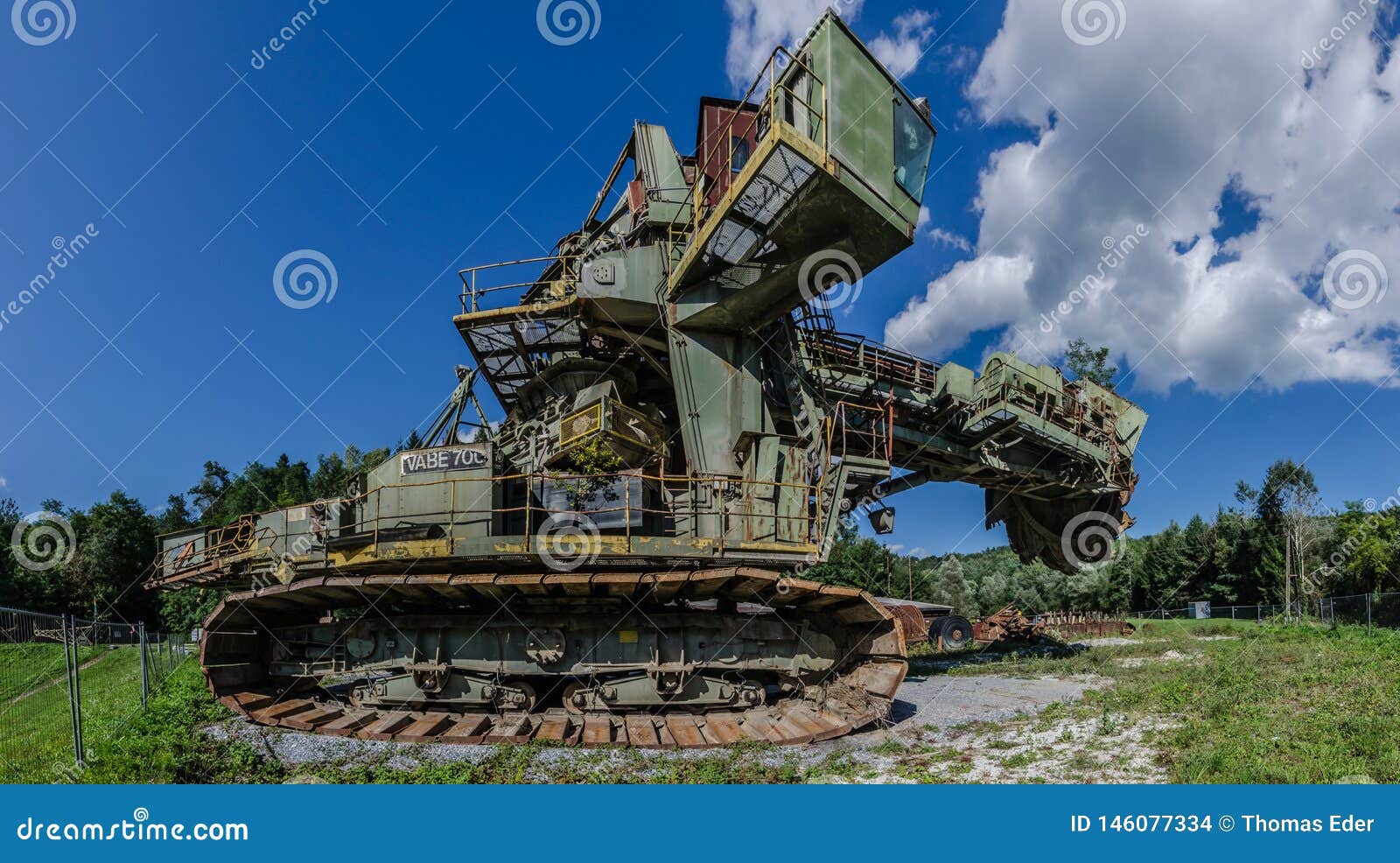 Bucket Wheel Excavator with Sky and Clouds Panorama Stock Photo - Image ...