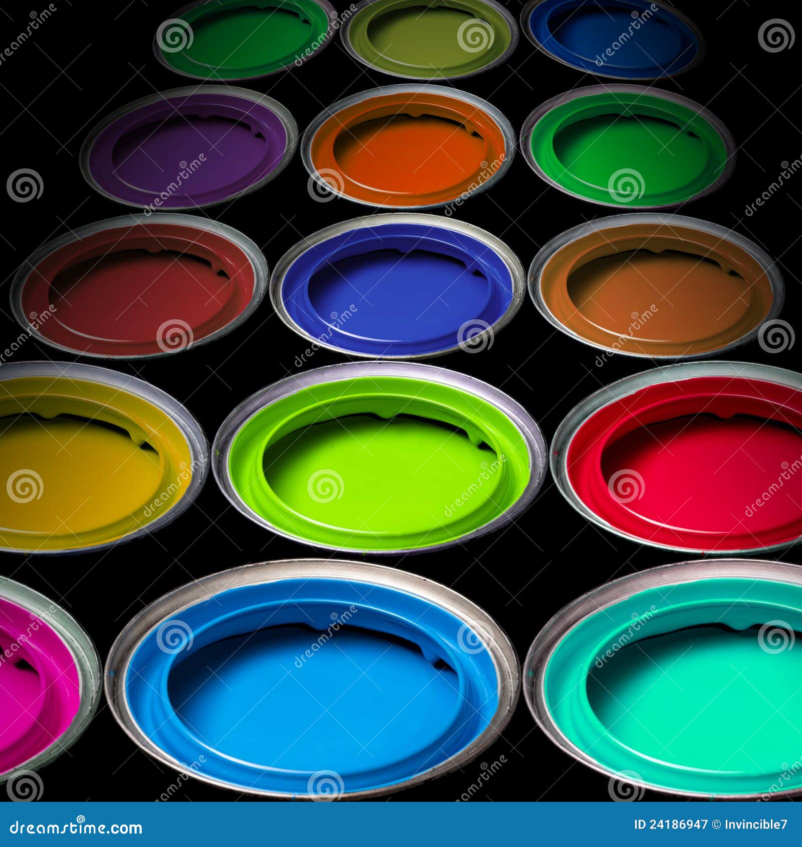 Buckets of colors stock image. Image of open, background - 24186947