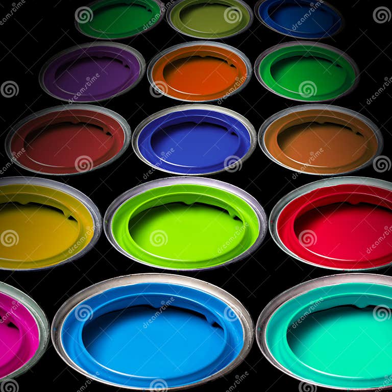 Buckets of colors stock image. Image of open, background - 24186947