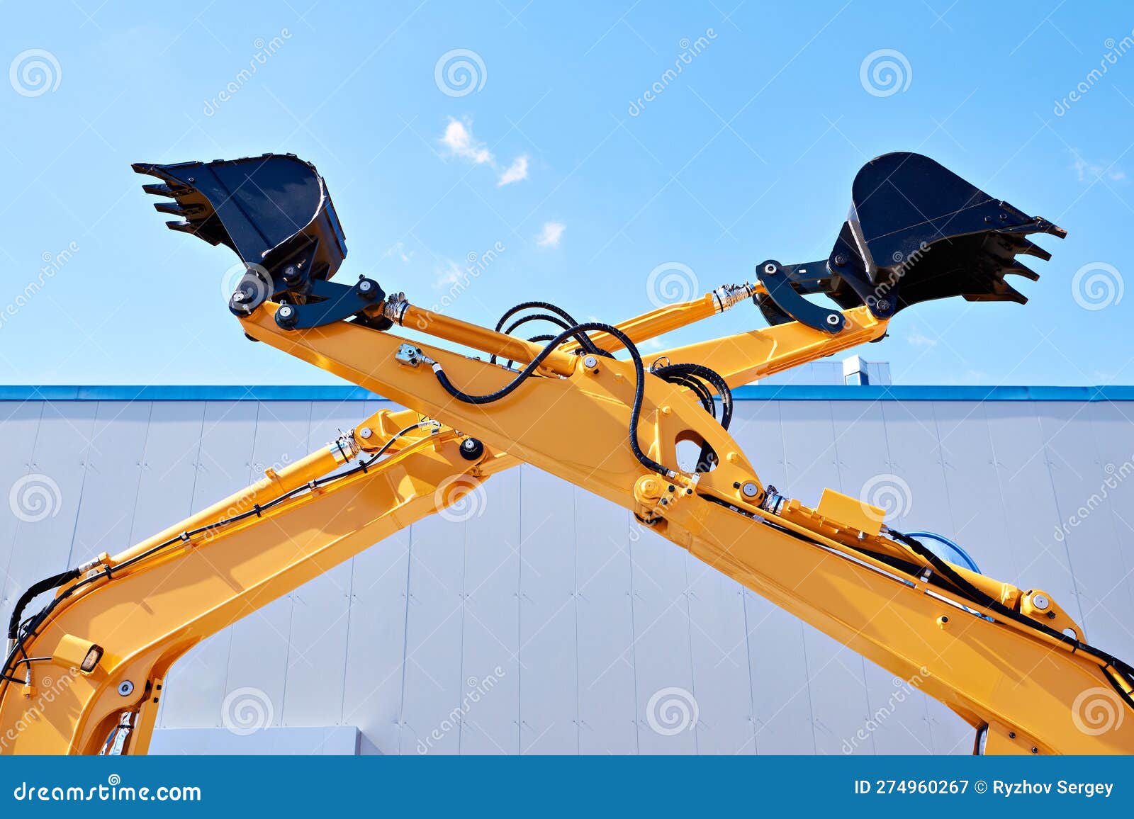 Buckets Construction Excavator Stock Image - Image of machinery ...