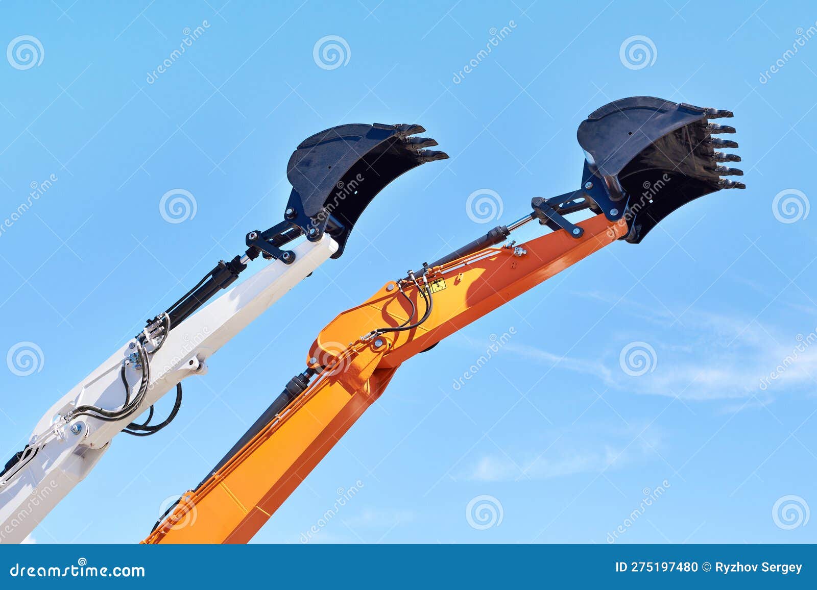 Buckets Construction Excavator Stock Photo - Image of site, machinery ...