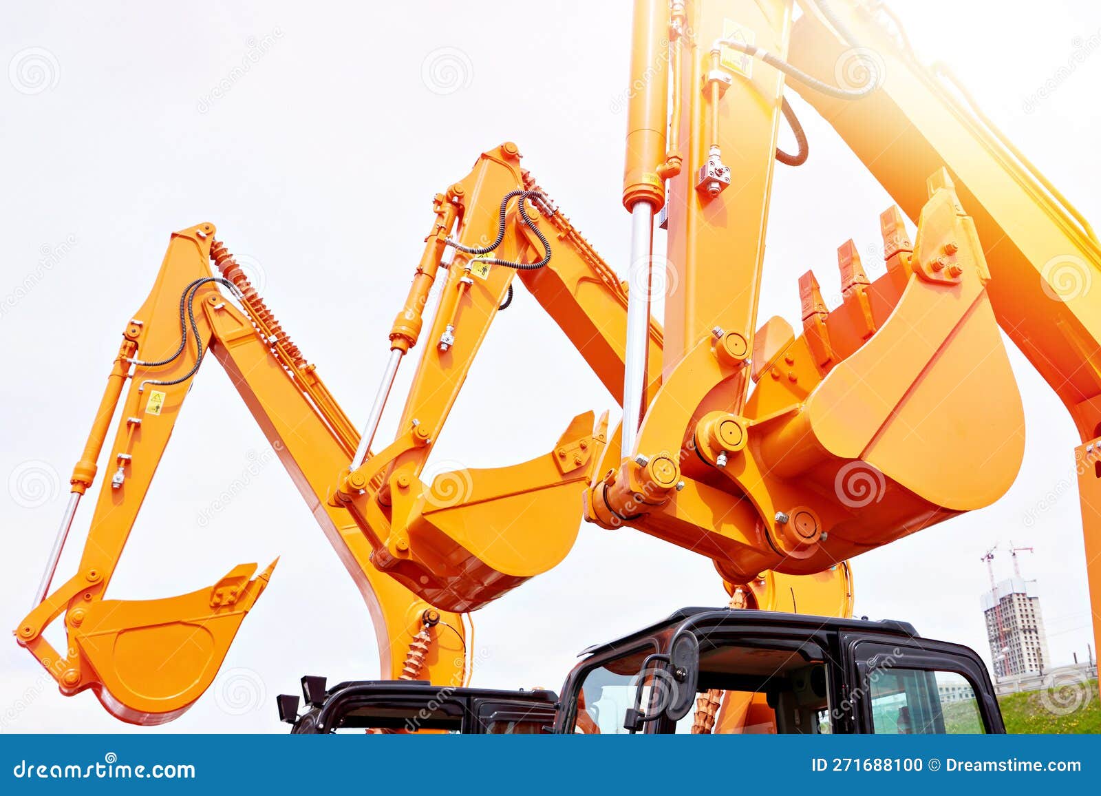 Buckets Construction Excavator Stock Photo - Image of metal, excavation ...