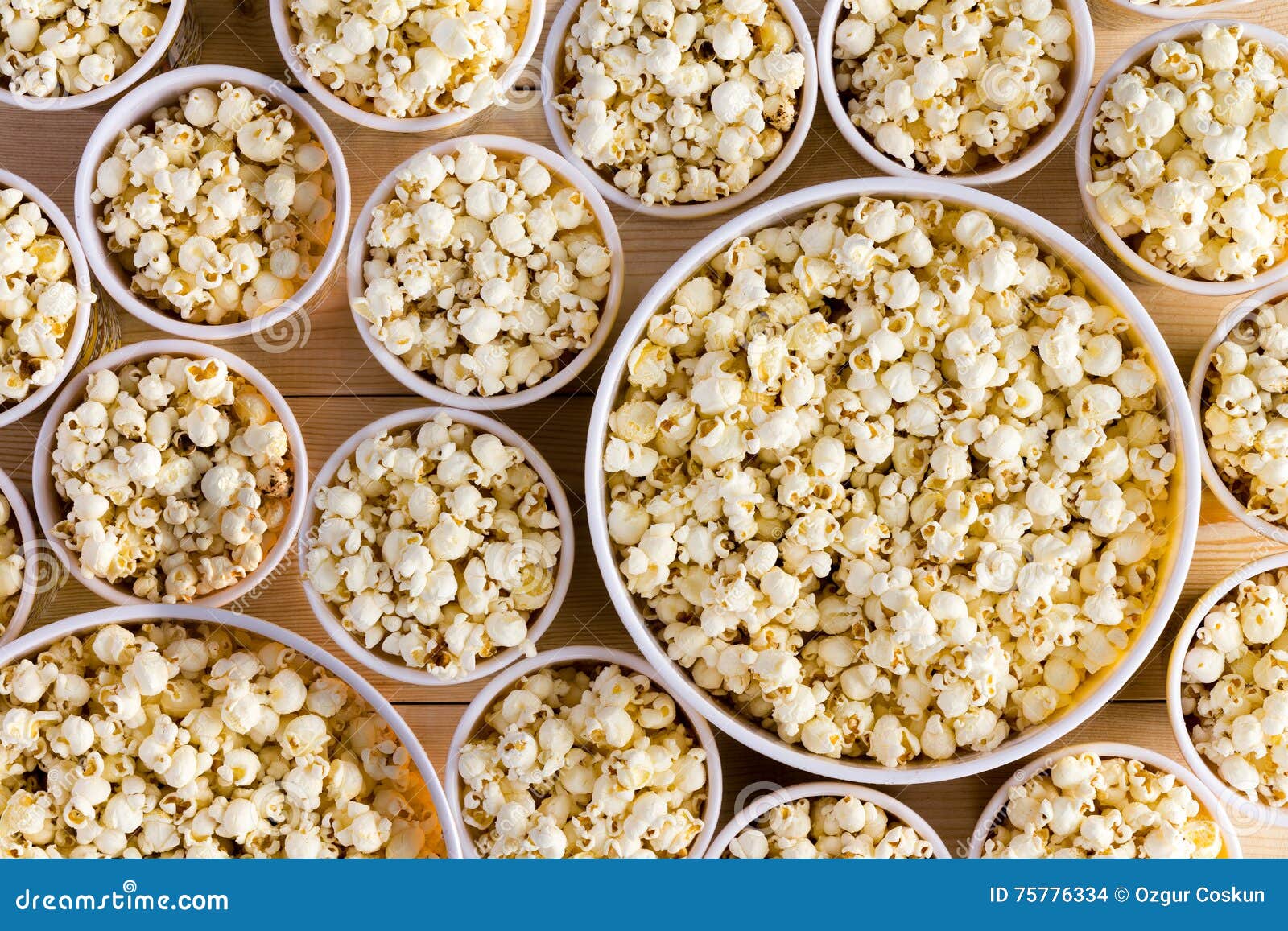Buckets Full of Freshly Made Popcorn for Everyone Stock Photo - Image ...