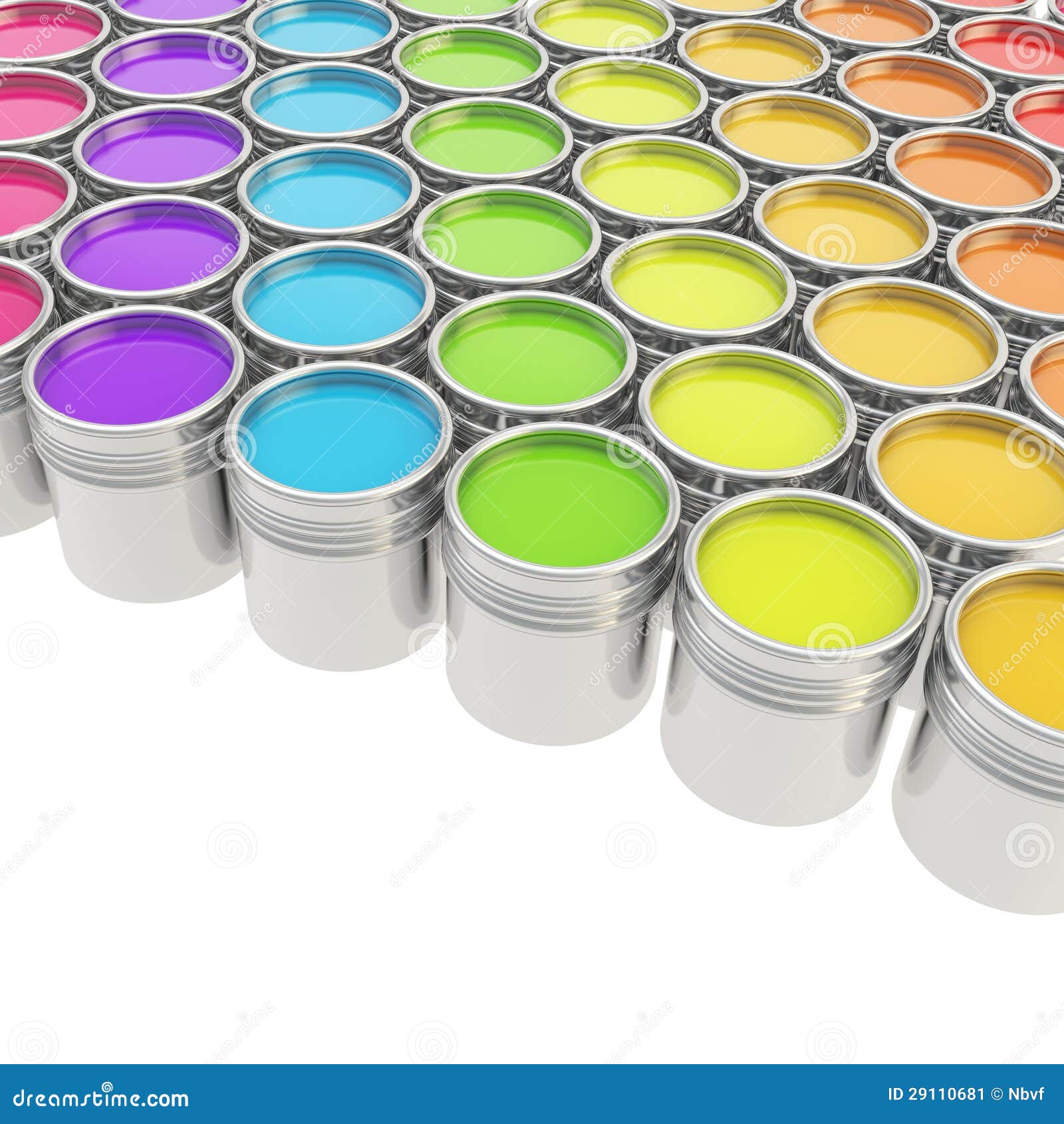 Buckets Full of Paint Over White Background Stock Illustration ...