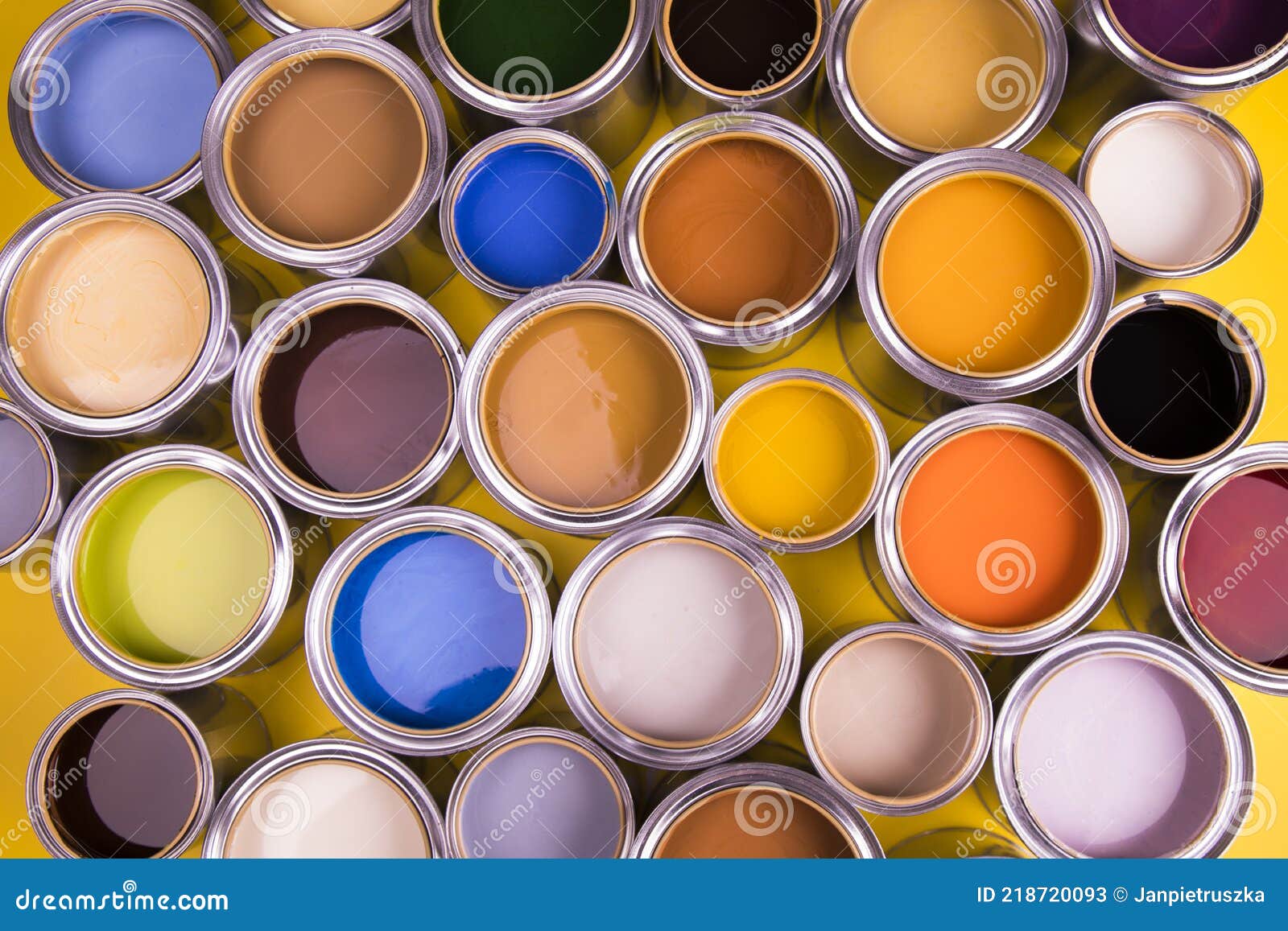 Buckets Full of Rainbow Colored Oil Paint Stock Image - Image of bucket ...