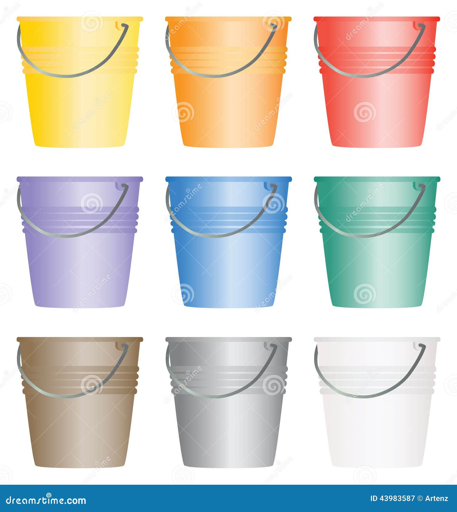 Buckets and/or Pails stock vector. Illustration of colorful - 43983587 Buckets and/or Pails stock vector. Illustration of colorful - 43983587
