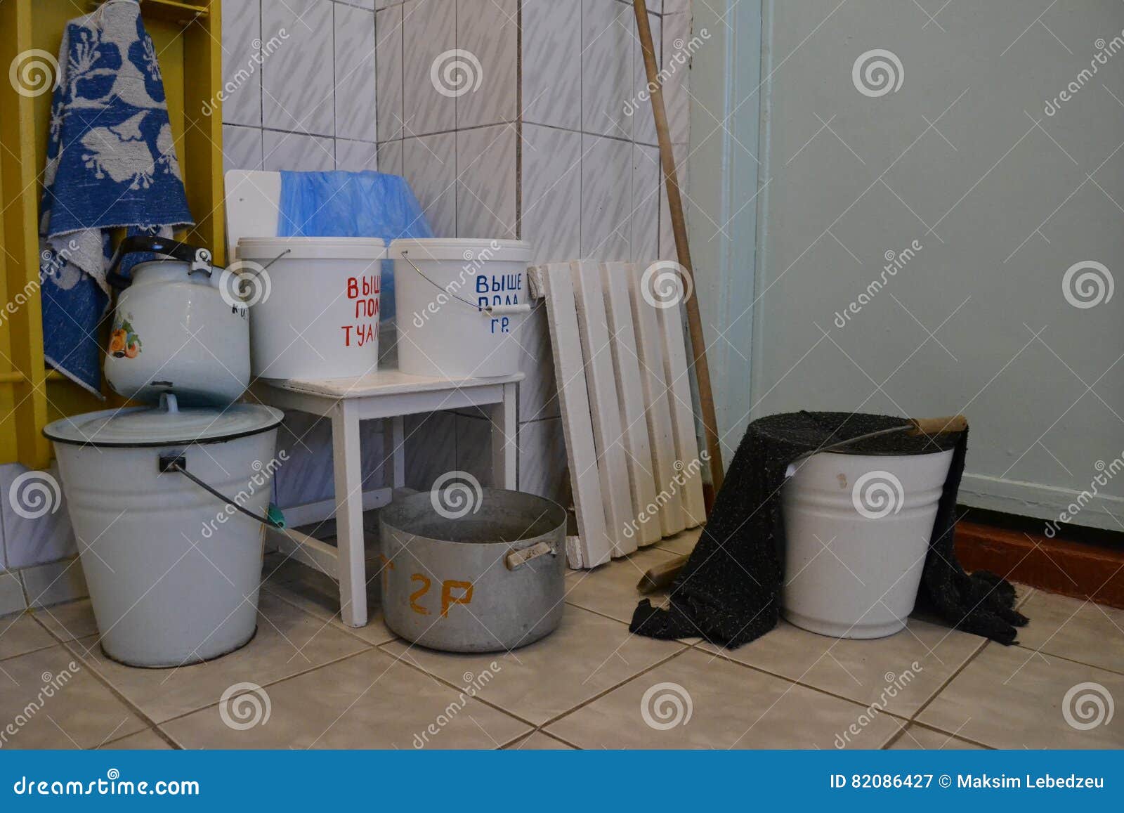 Buckets and rags stock image. Image of buckets, rags - 82086427