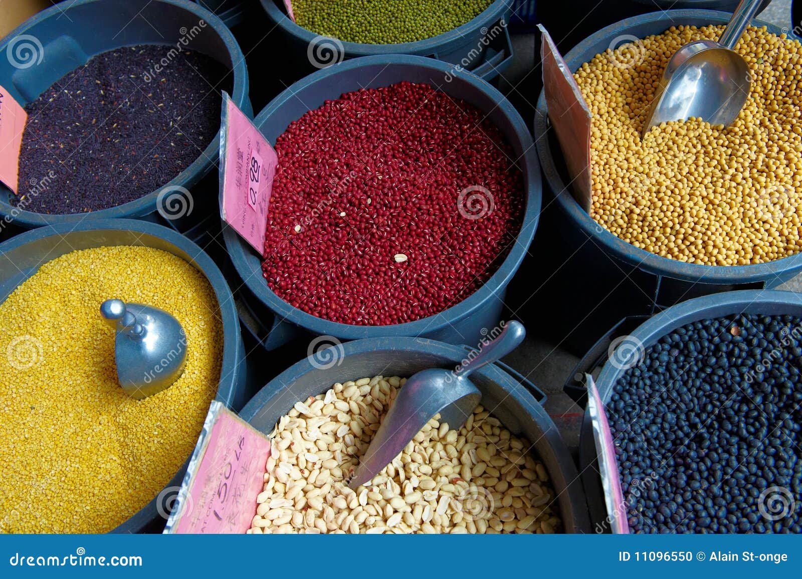Buckets of seeds stock photo. Image of wheat, seeds, ingredient - 11096550