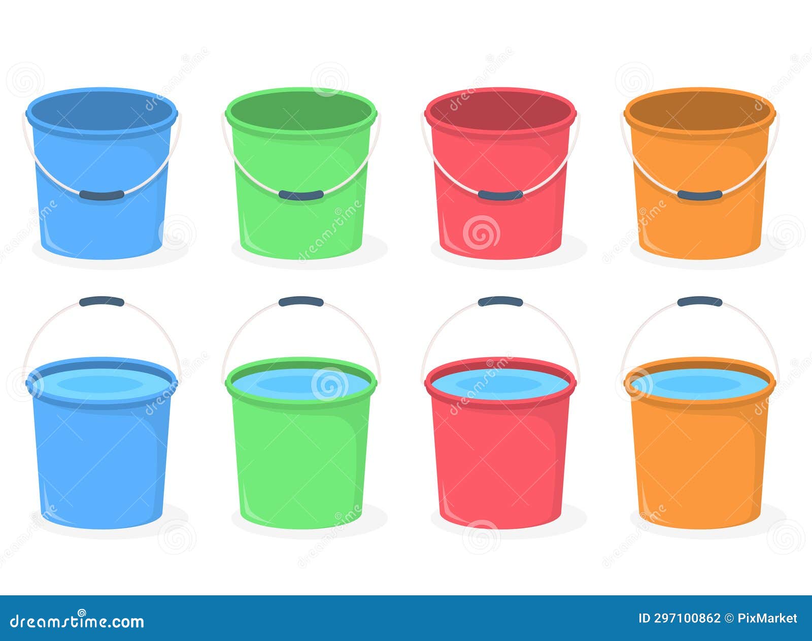 Buckets stock illustration. Illustration of vector, empty - 297100862