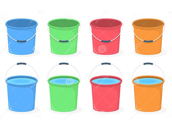 Buckets stock illustration. Illustration of vector, empty - 297100862