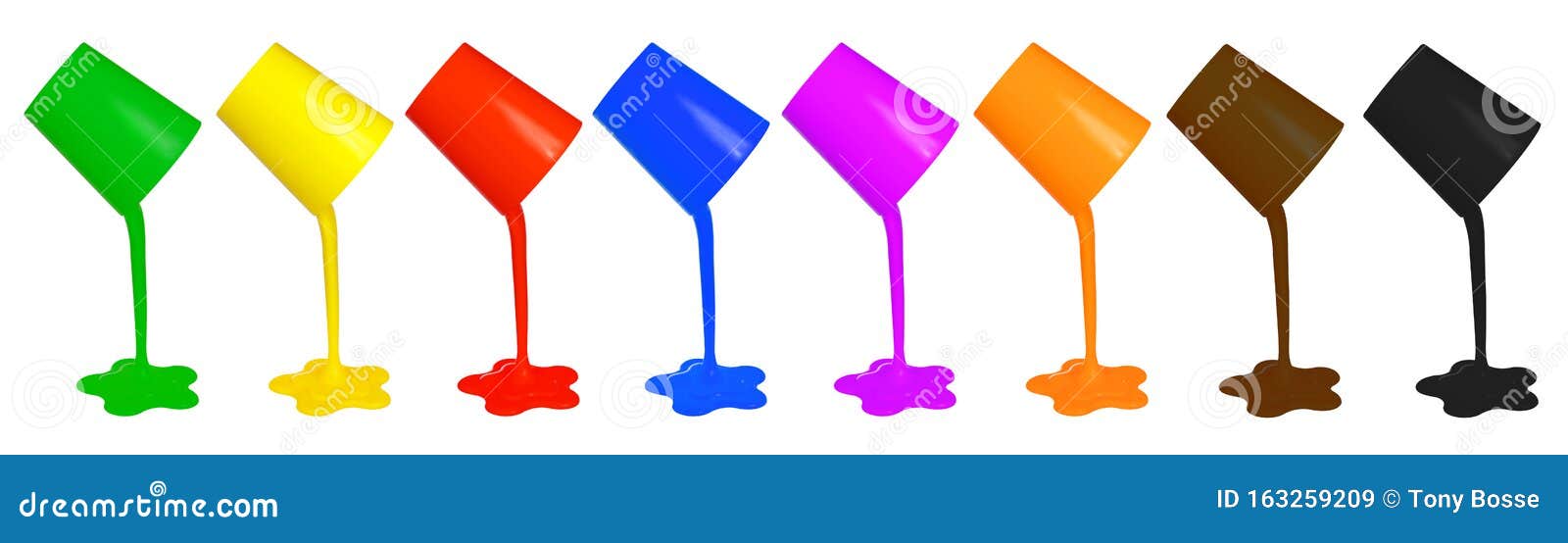 Buckets of a Variety of Paint Colors Stock Image - Image of ...