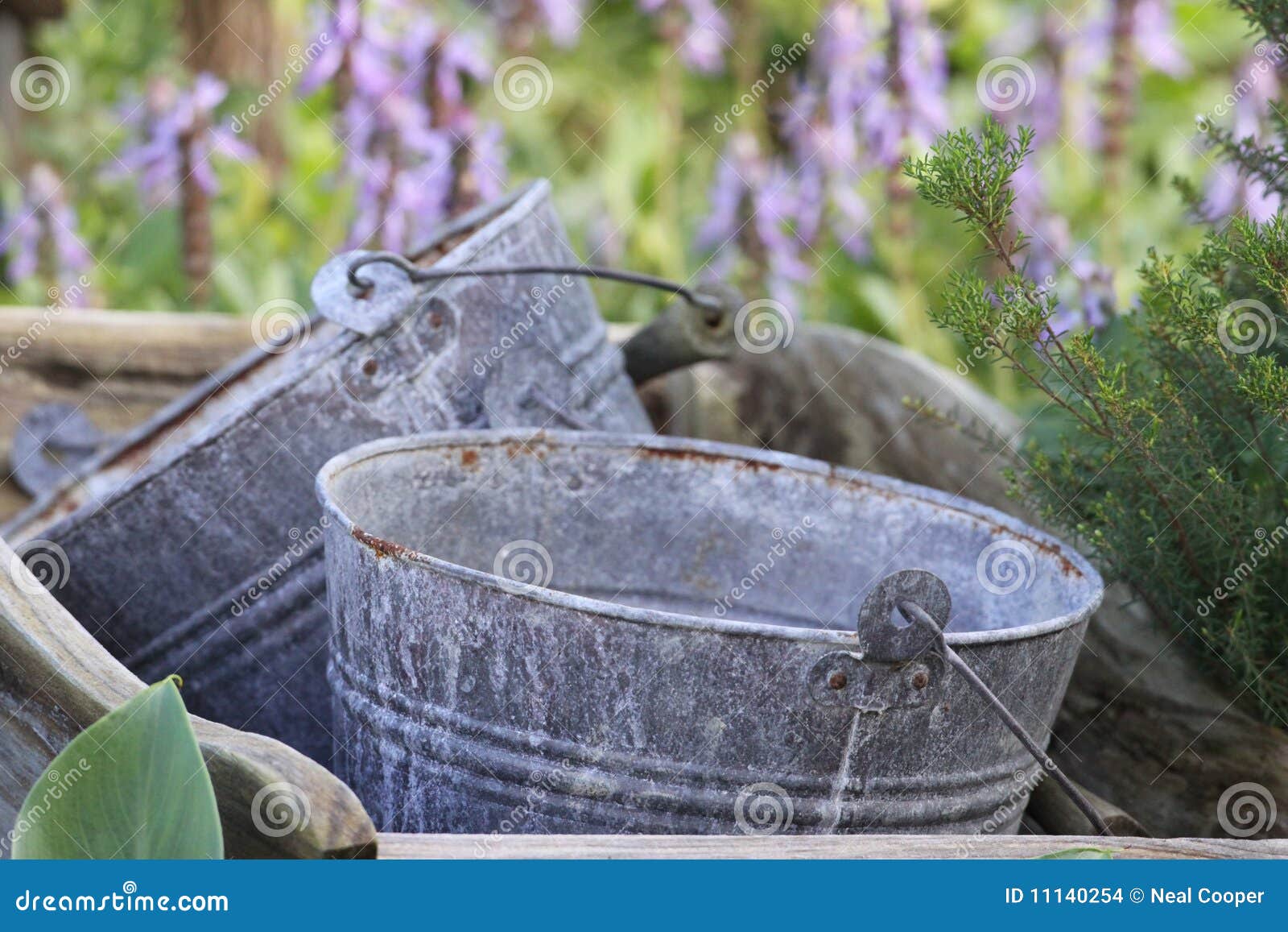 Buckets in a Wheel Barrow stock photo. Image of handle - 11140254