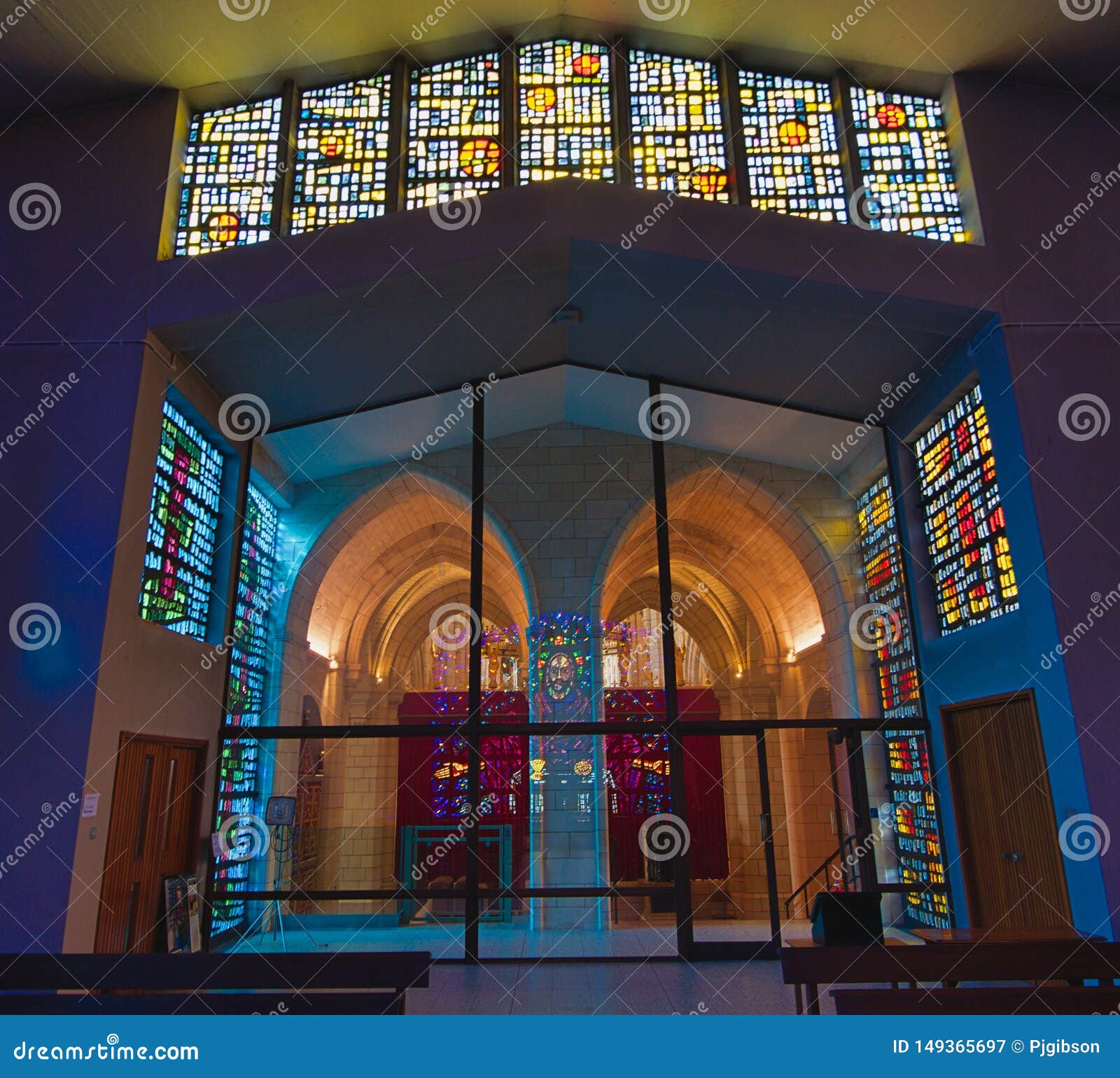 Buckfast Abbey Stained Glass Windows Reflection Editorial Photography ...