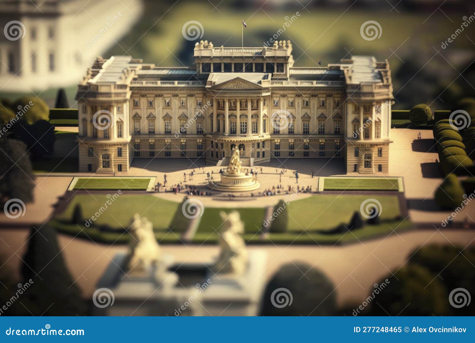 Buckingham Palace in England: a Miniature World. Stock Illustration ...
