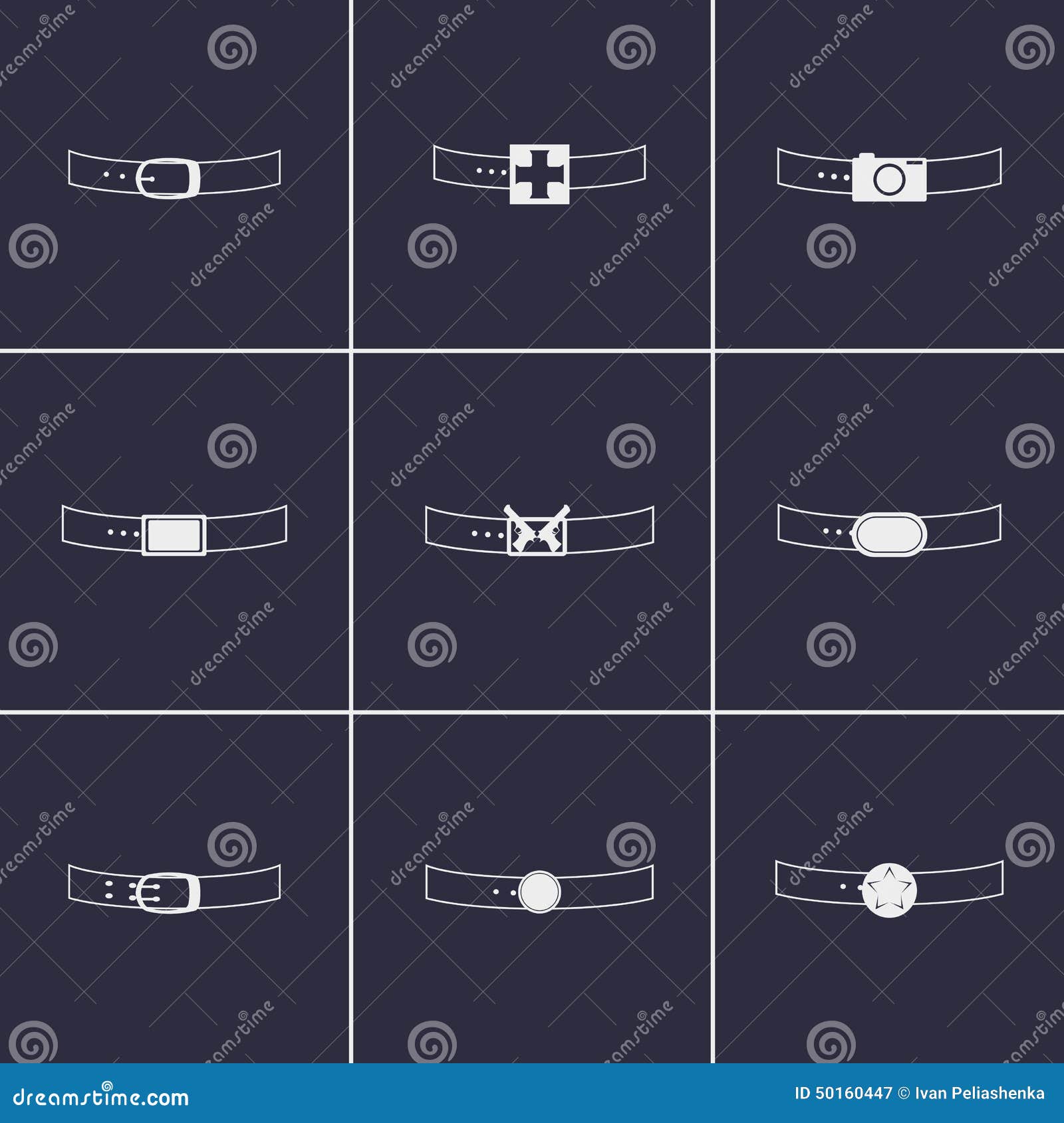 Buckle icons stock vector. Illustration of icon, strap - 50160447