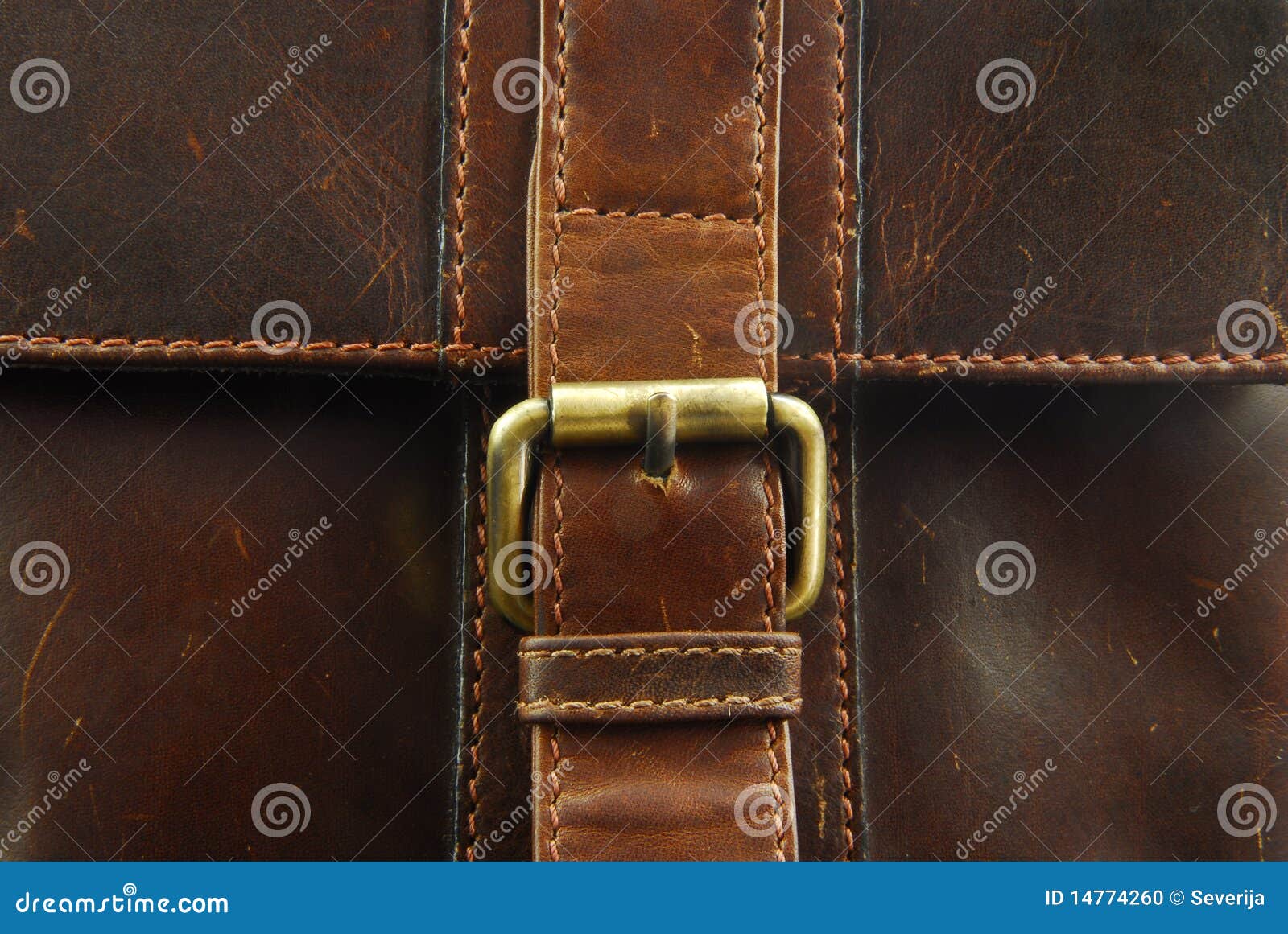 Buckle on Leather Briefcase Stock Photo - Image of case, cover: 14774260