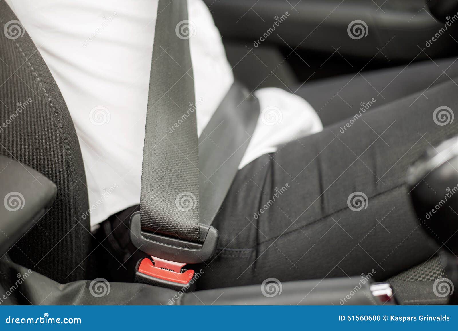 Buckled Up Person Sitting in the Car Stock Photo - Image of road ...