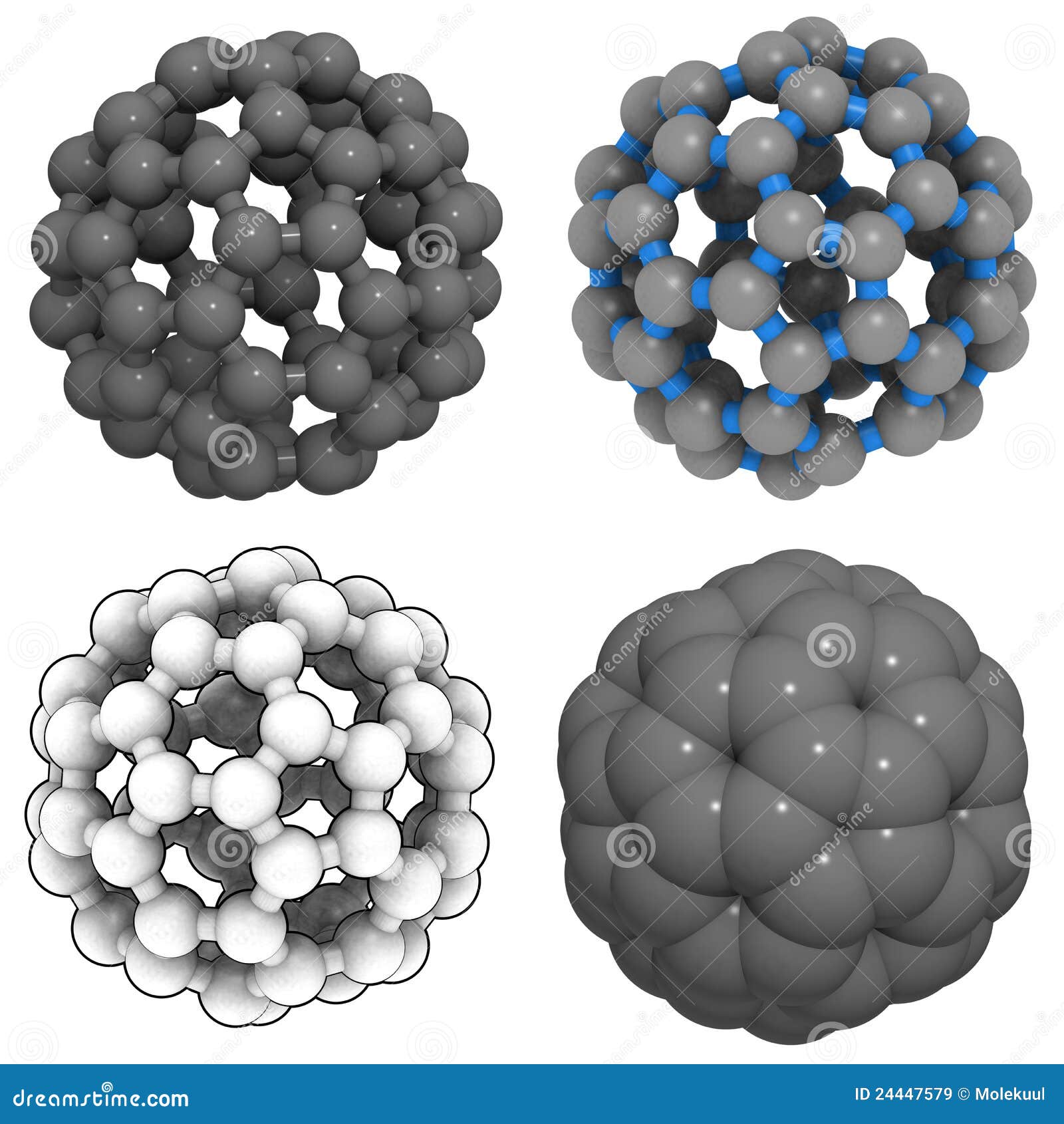 Buckminsterfullerene (buckyball, C60) Stock Illustration - Illustration ...