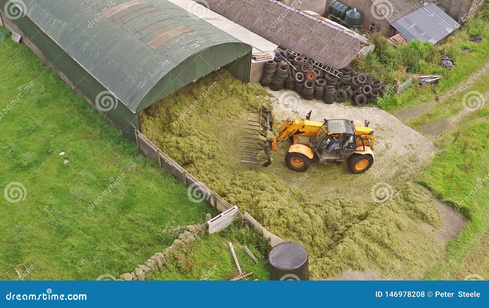 Buckraking Silage in Ireland Crop, Grass Editorial Stock Photo - Image ...