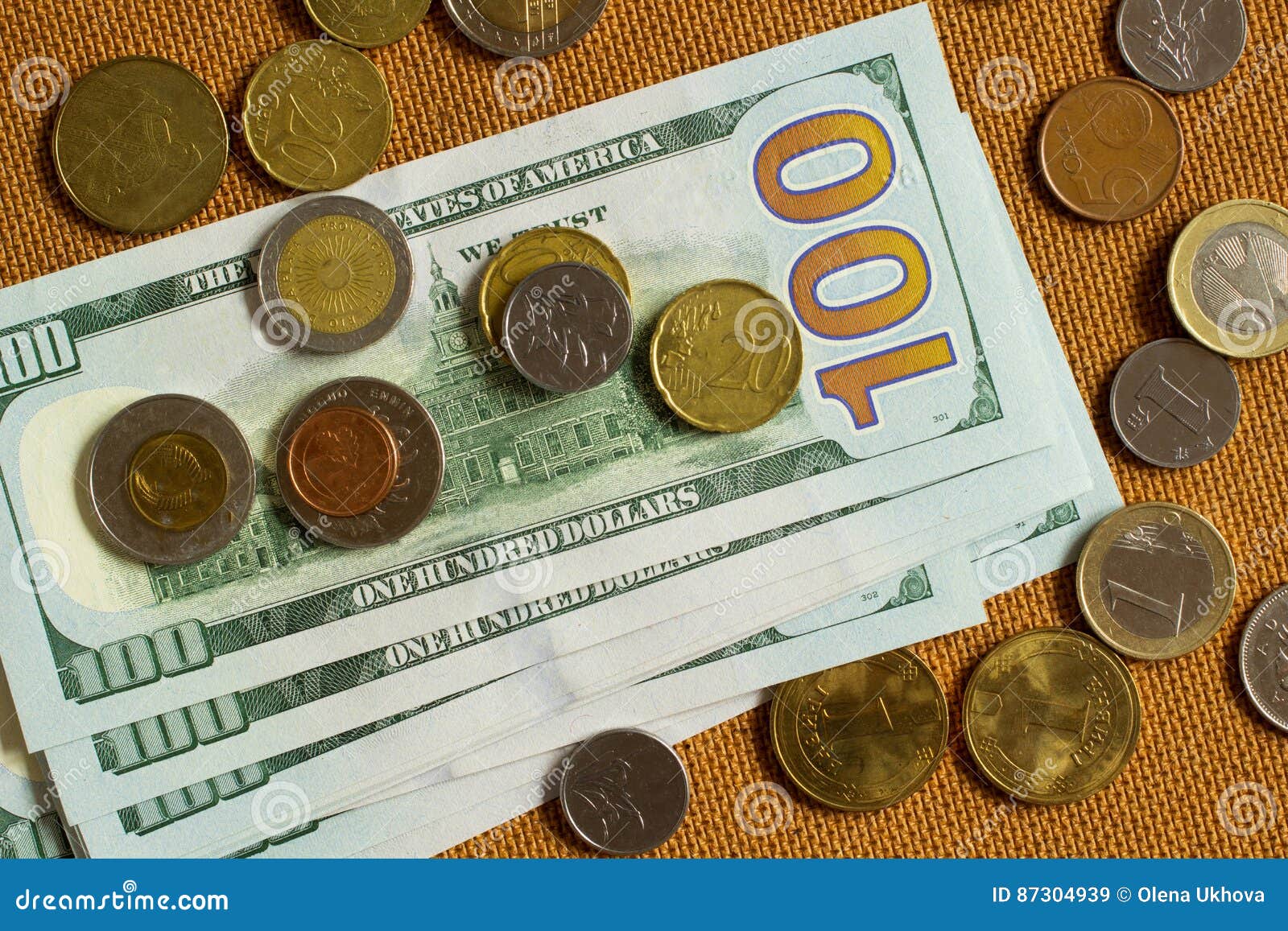 Bucks and coins on a table stock image. Image of bracelet - 87304939