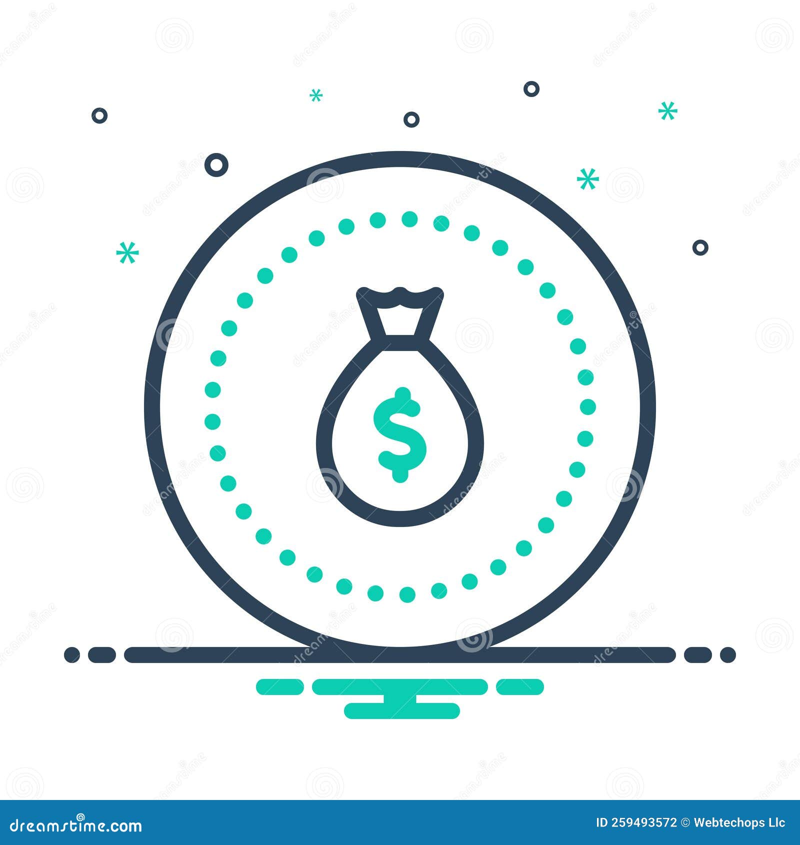 Mix Icon for Bucks, Cash and Wealth Stock Illustration - Illustration ...