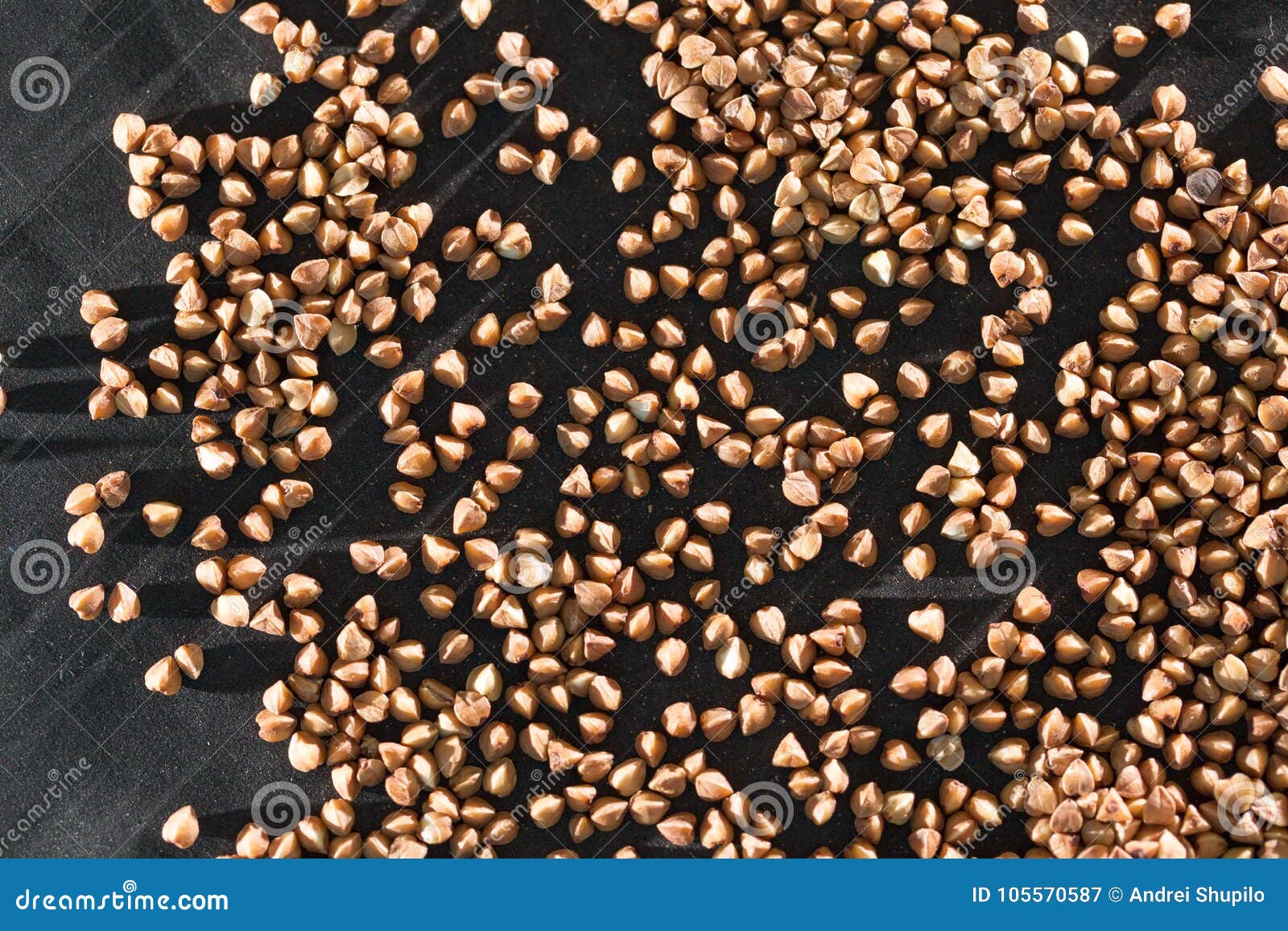 Buckwheat on a Black Background Stock Image - Image of black, premium ...